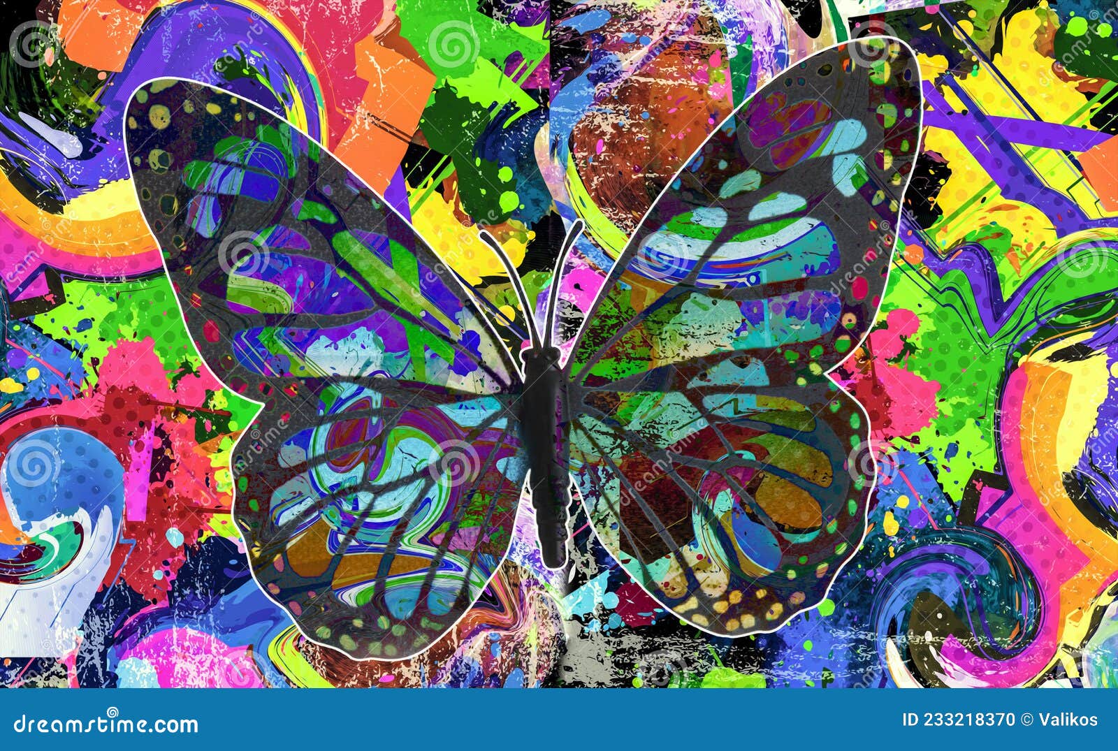 Butterfly with Creative Colorful Abstract Element on Background Design ...