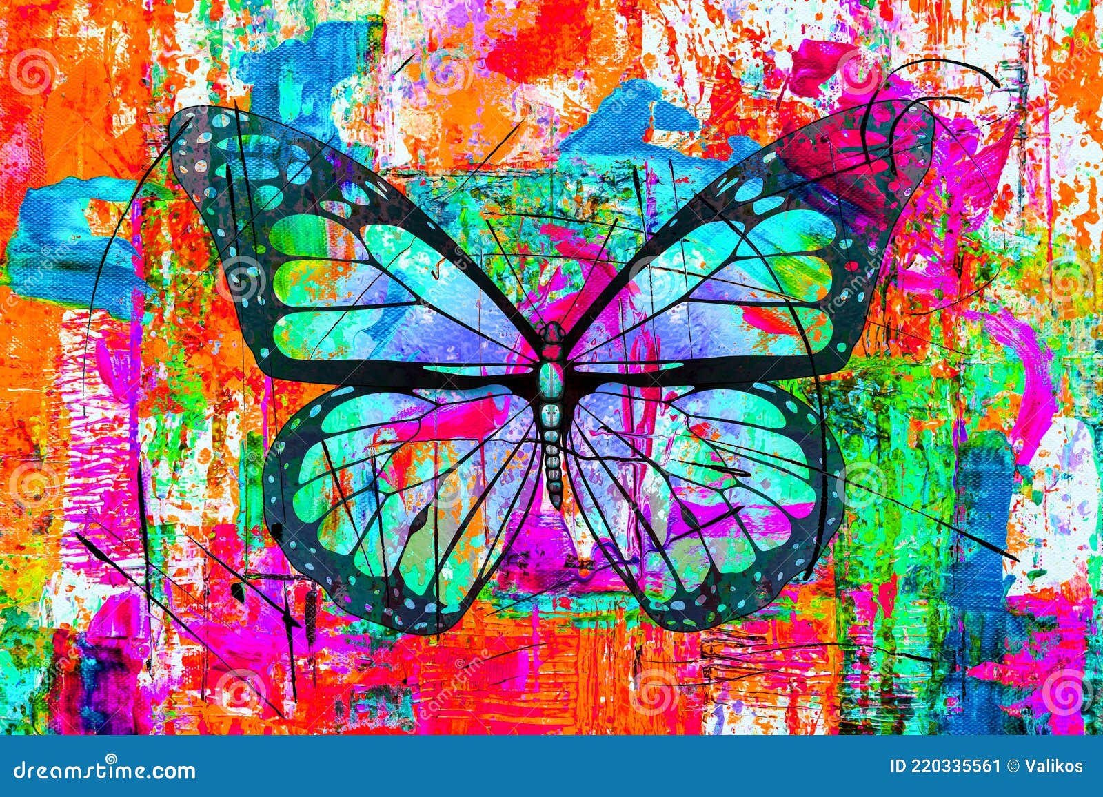 Butterfly With Colorful Handprints Vector | CartoonDealer.com #56328632