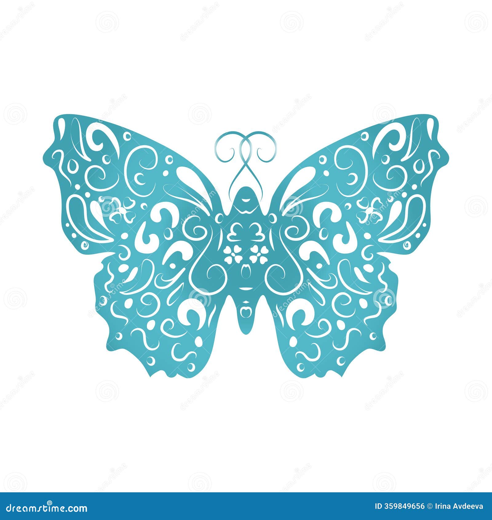 Butterfly with Decorative Pattern on Wings Stock Illustration ...