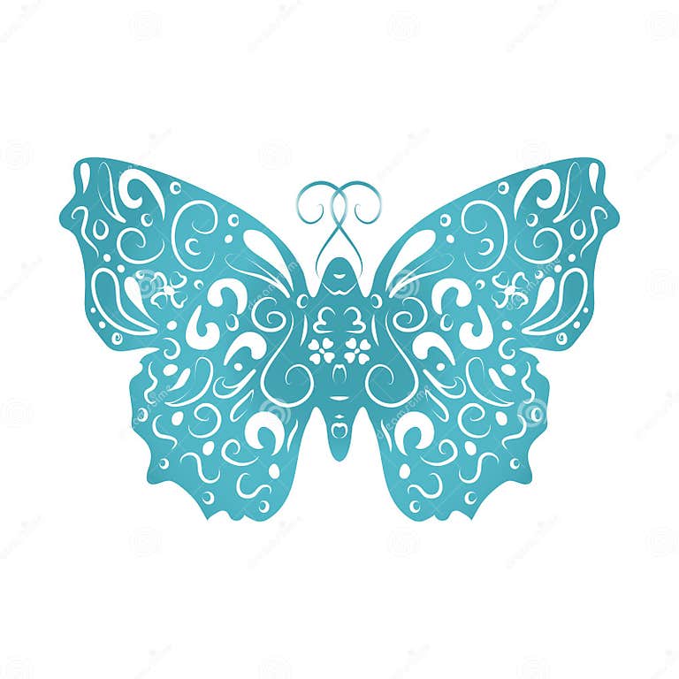 Butterfly with Decorative Pattern on Wings Stock Illustration ...