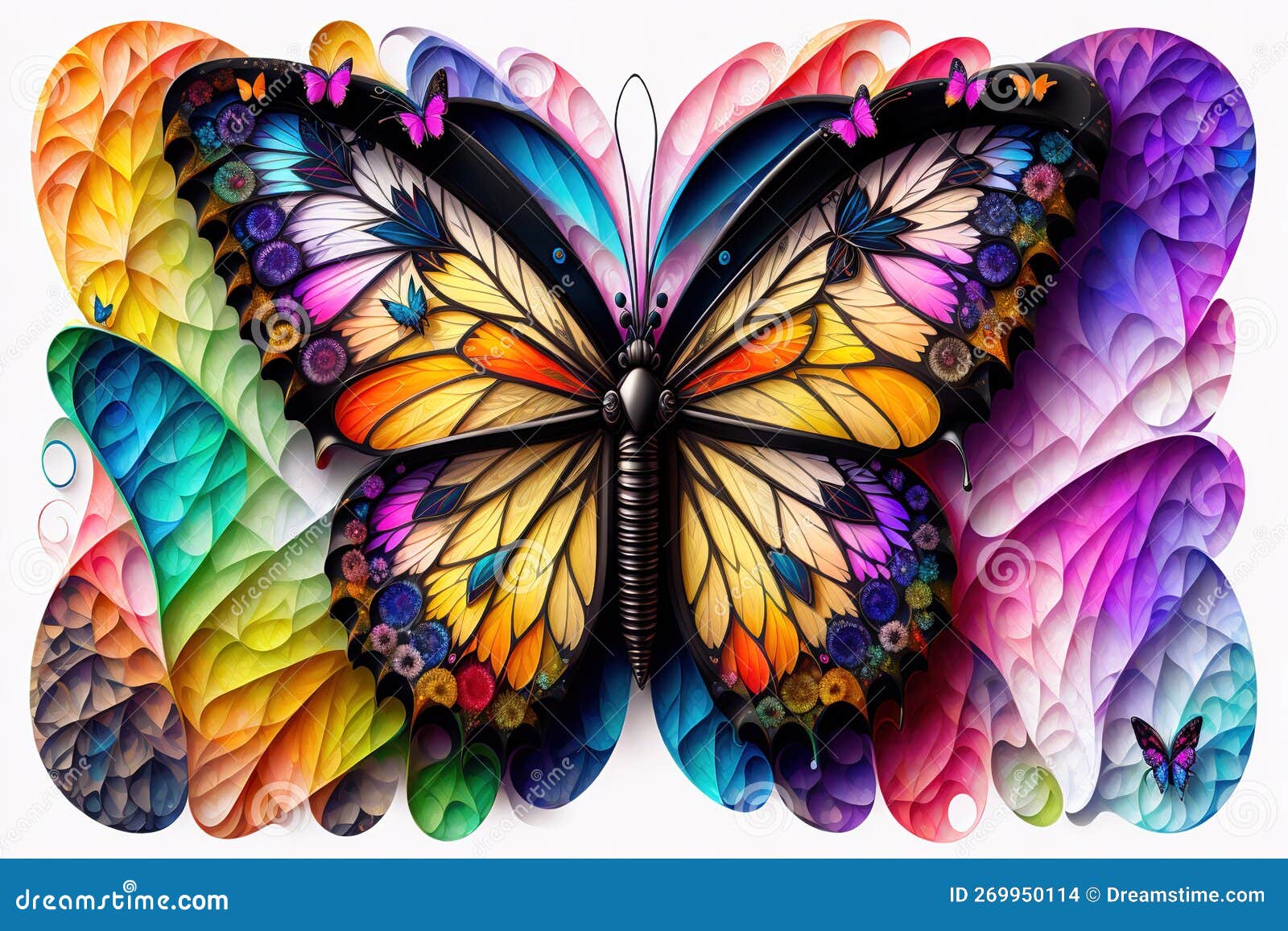 Butterfly Design with Multi Color by AI Generated Stock Illustration ...