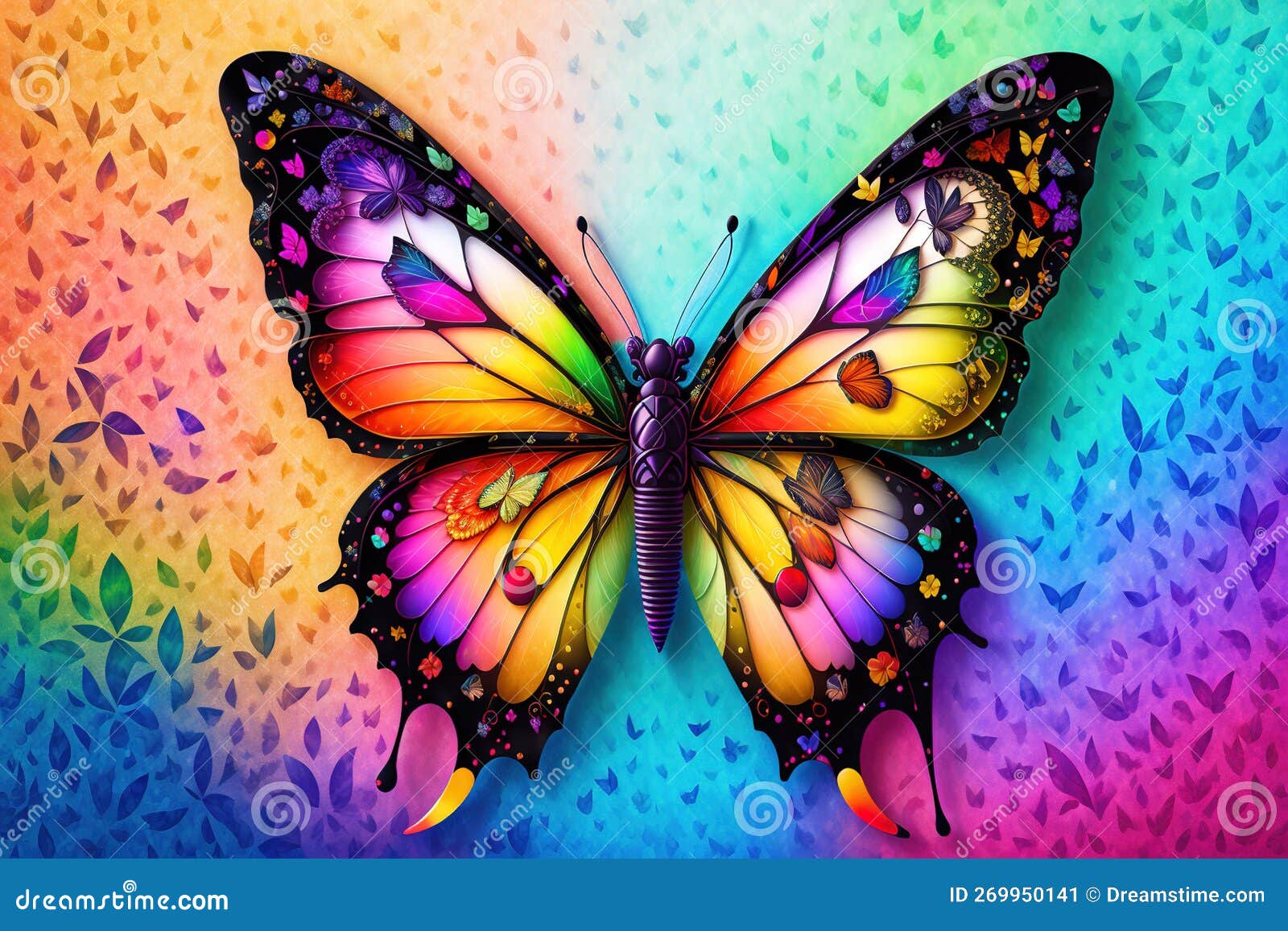 Butterfly Design with Multi Color by AI Generated Stock Illustration ...