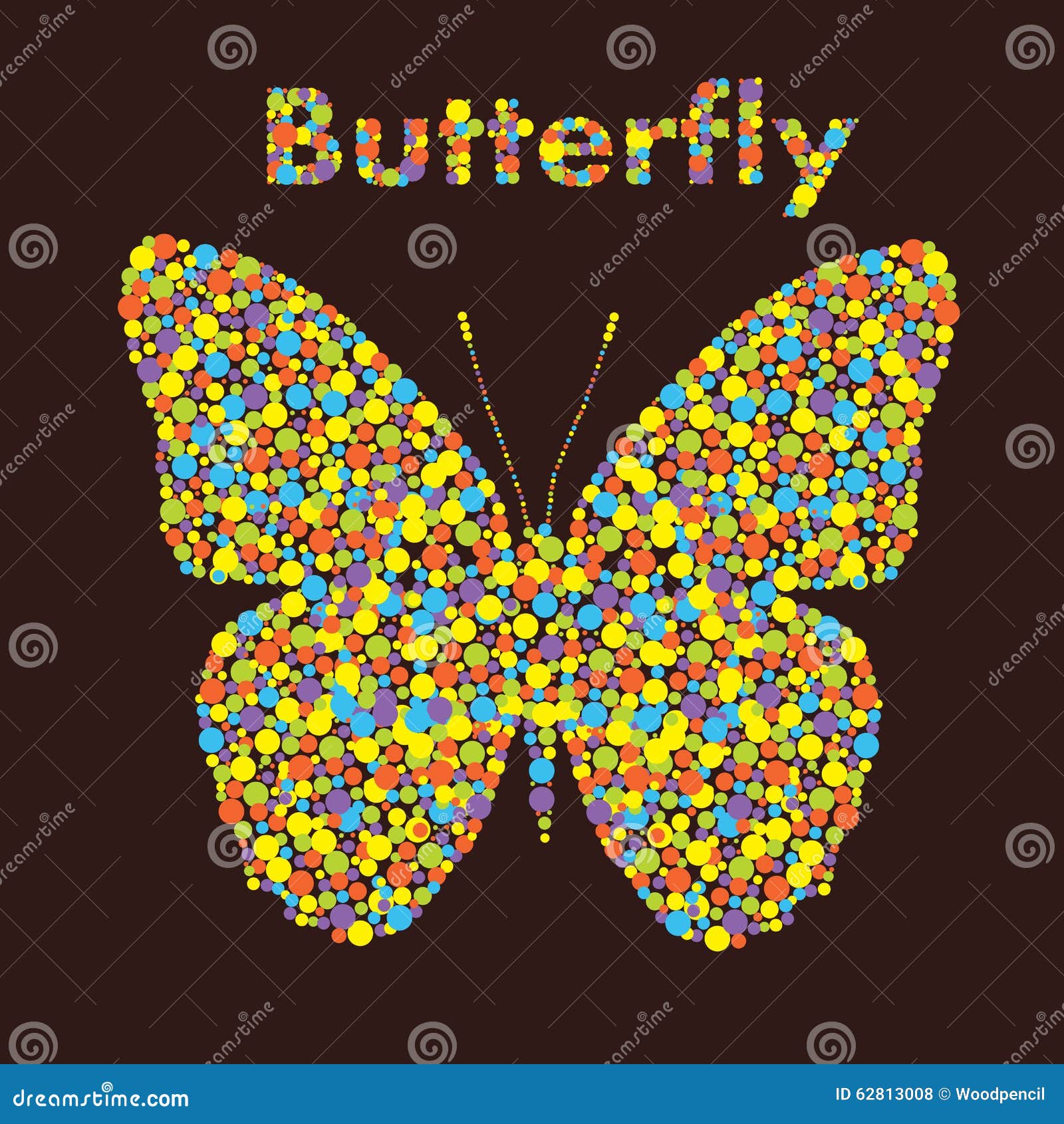 Butterfly from Dots. Creative Design Stock Vector - Illustration of ...