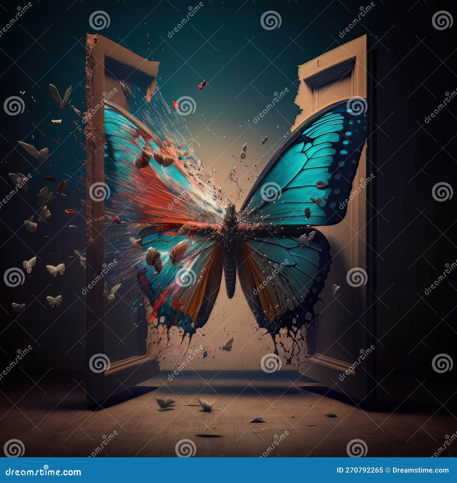 Butterfly effect concept stock illustration. Illustration of figurative ...