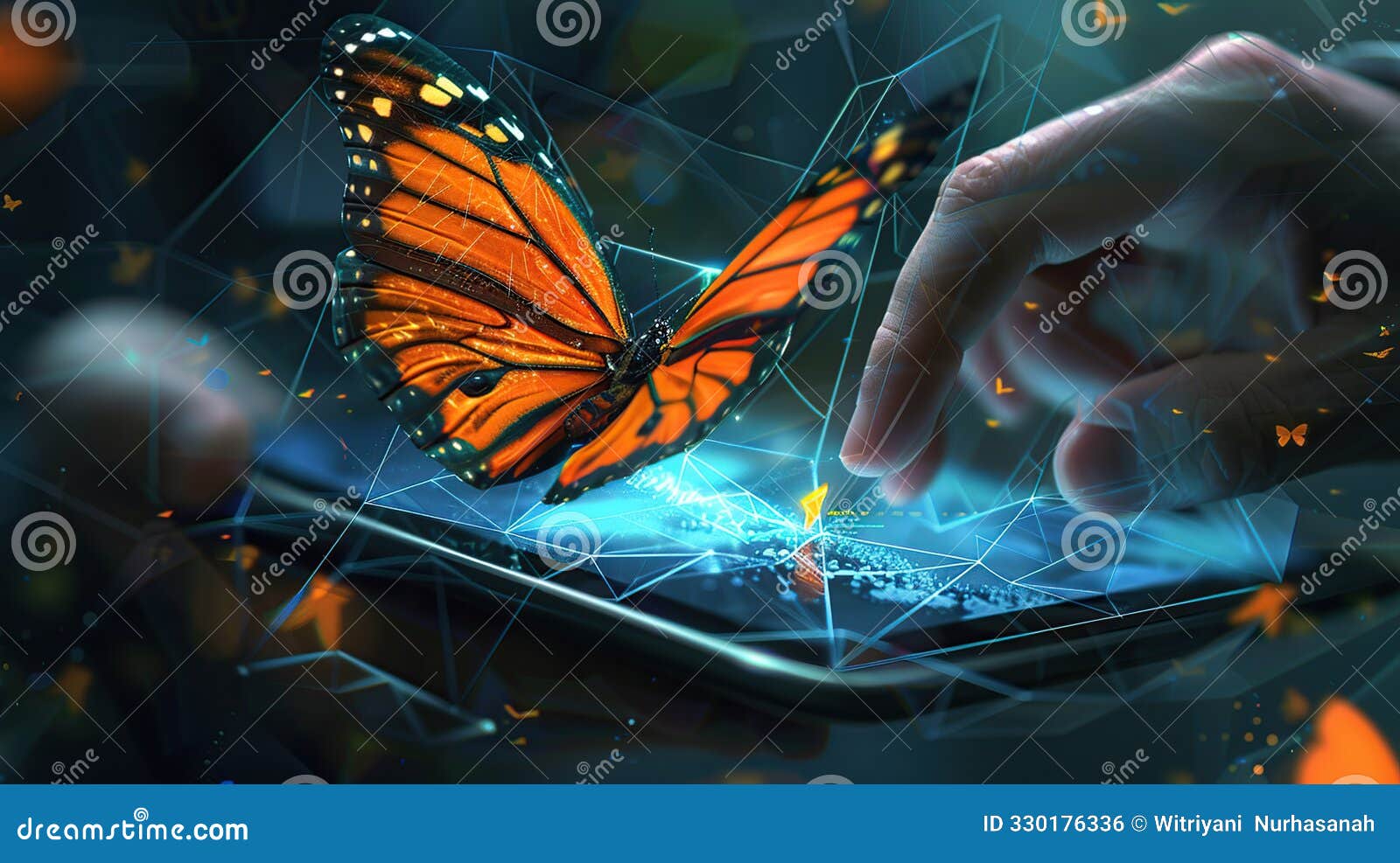 Butterfly Effect: Digital Transformation Stock Illustration ...