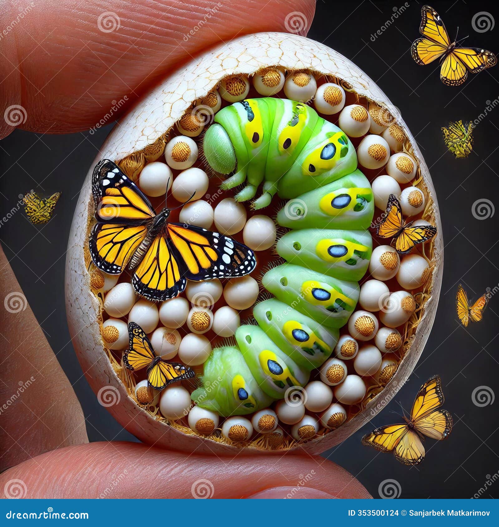 Butterfly Hatching Isolated Cartoon Vector Illustration Set ...