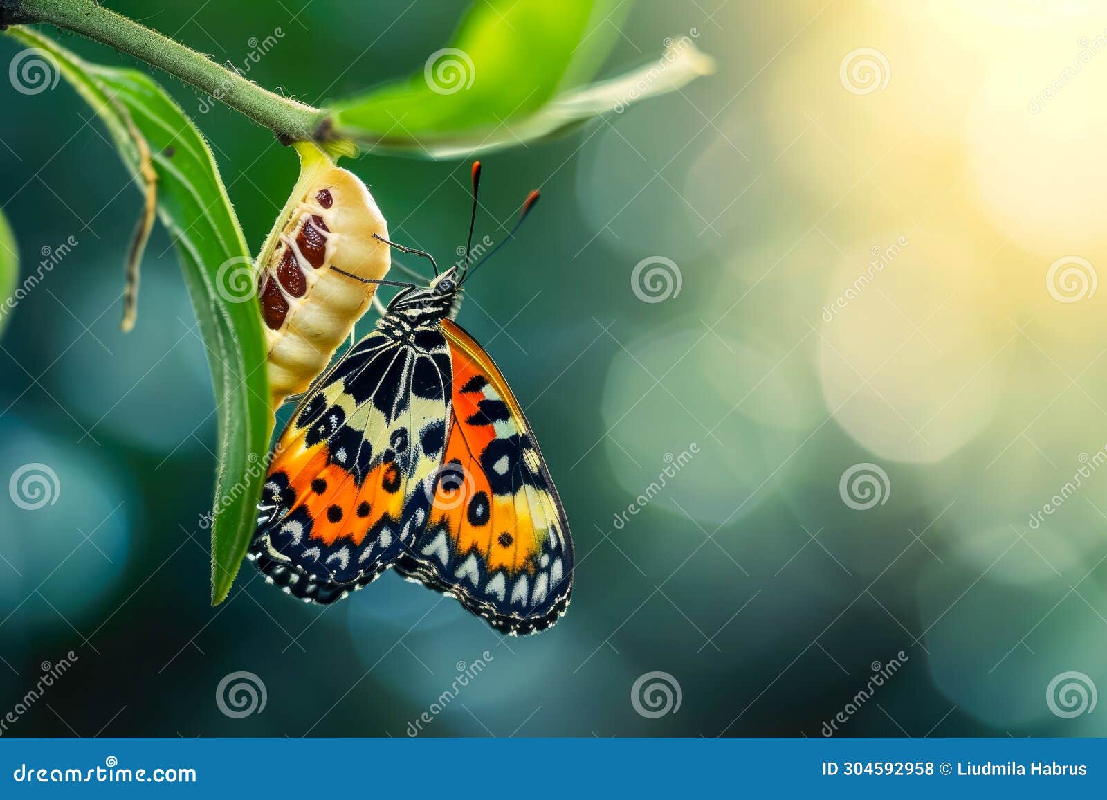 Butterfly Emerging from Its Cocoon, a Symbol of Transformation and ...