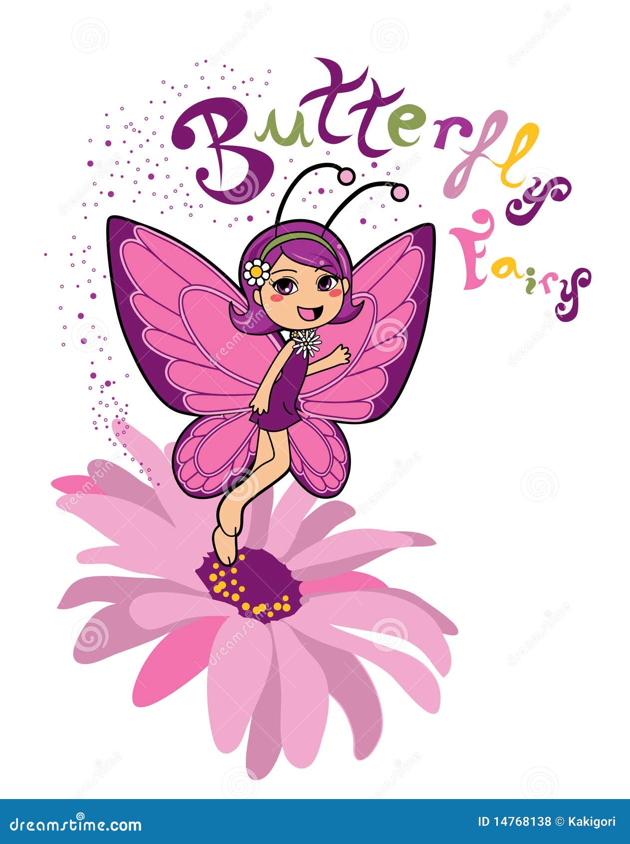 Butterfly Fairy stock vector. Illustration of girl, cute - 14768138
