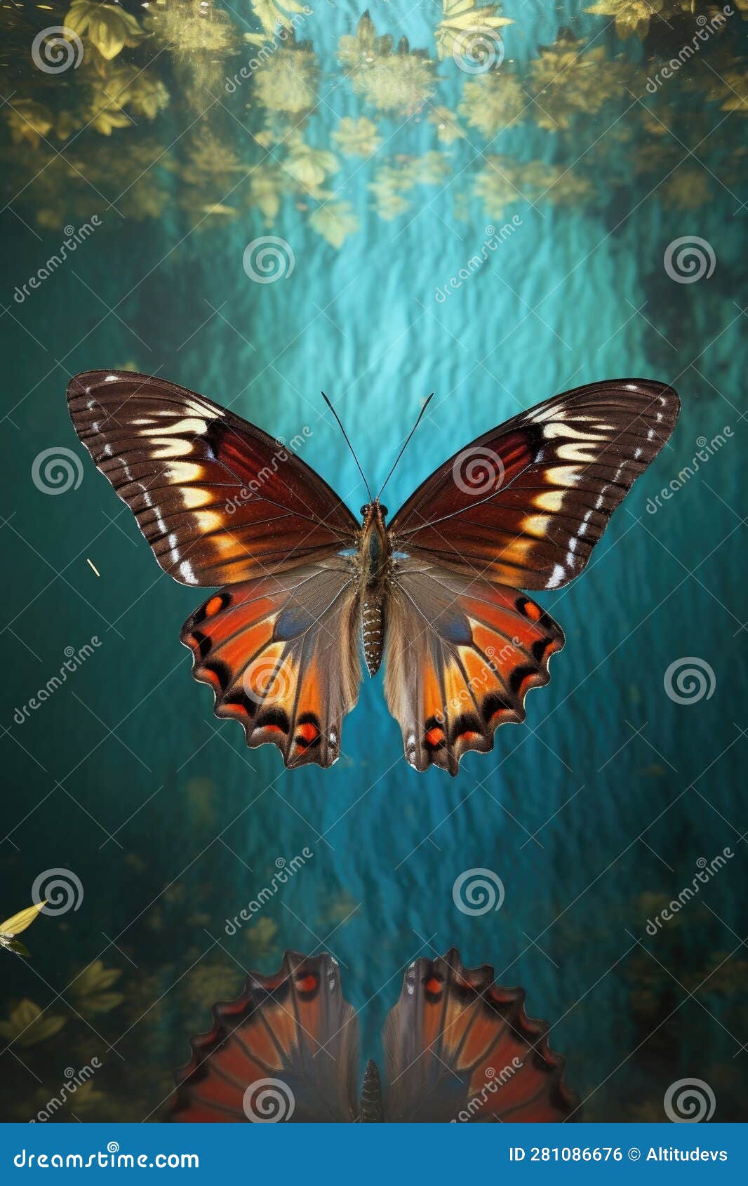 Butterfly in Flight with Wings Spread Wide Stock Illustration ...
