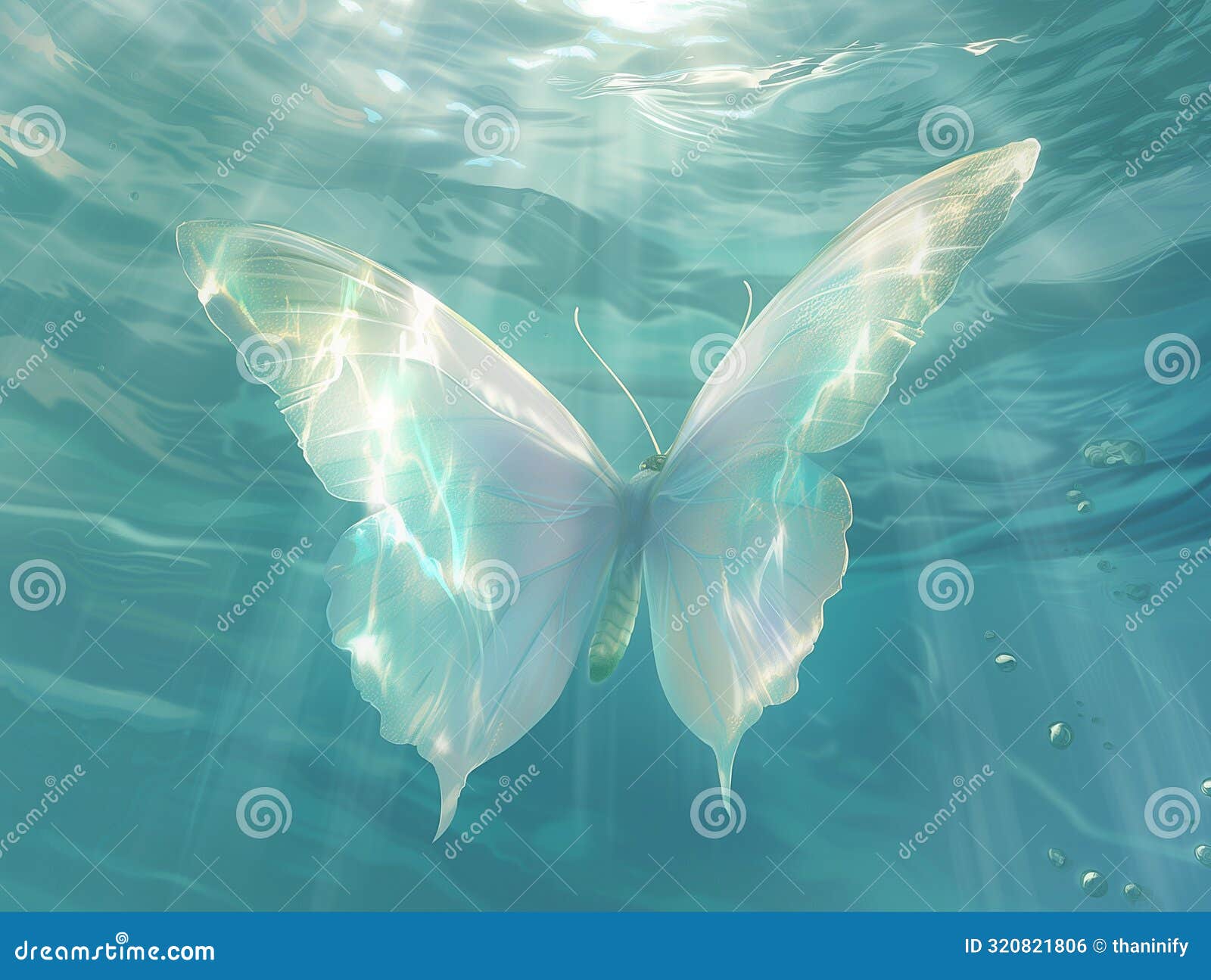 Butterfly that is Floating in the Water Stock Illustration ...