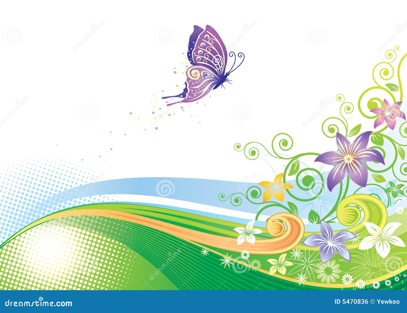 Butterfly floral design stock vector. Illustration of concepts - 5470836