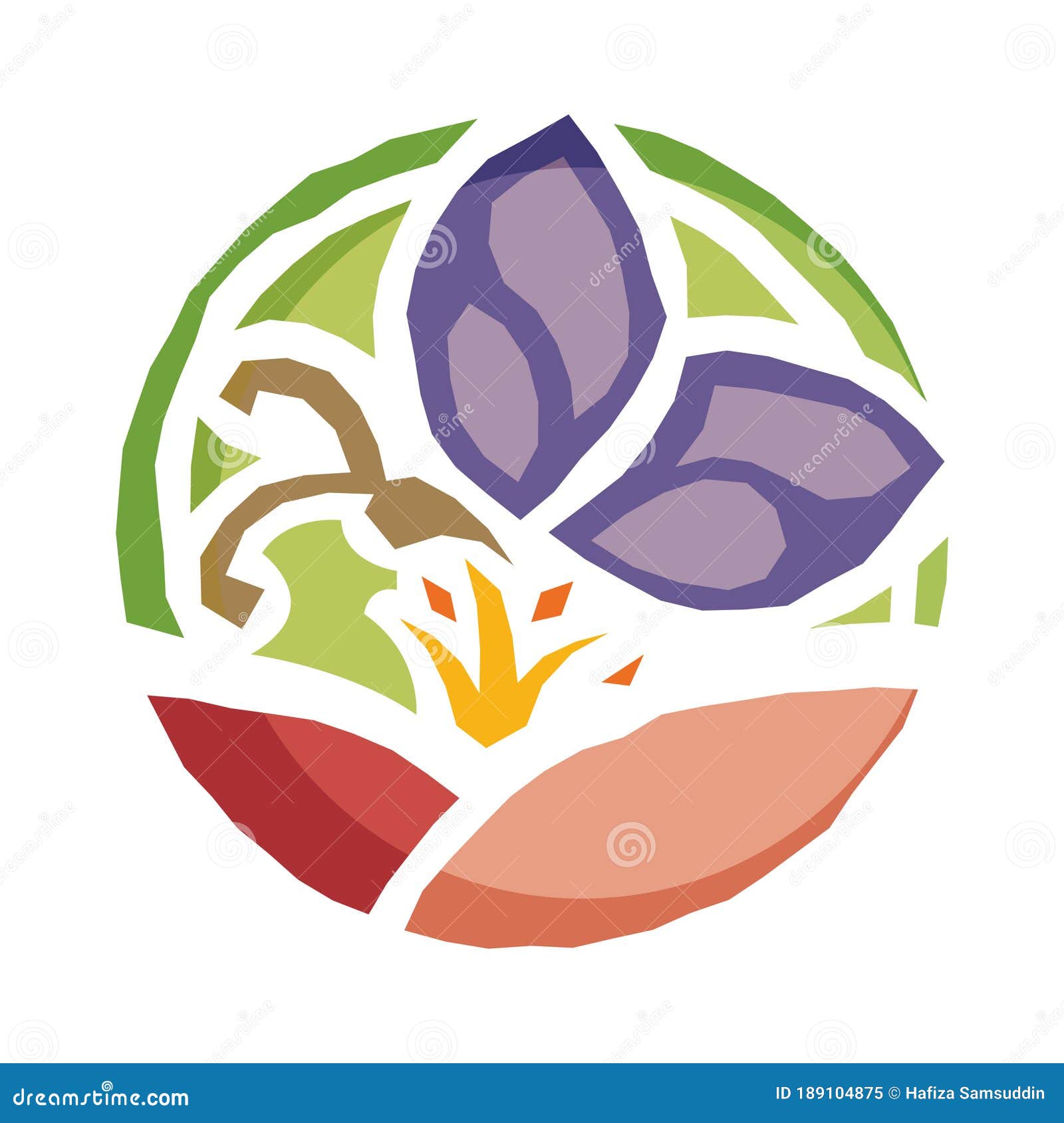 Butterfly on Flower Pollen. Vector Illustration Decorative Design Stock ... Butterfly on Flower Pollen. Vector Illustration Decorative Design Stock ...
