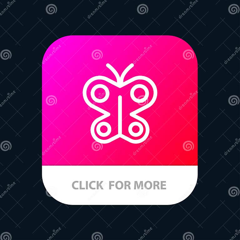 Butterfly, Fly, Insect, Spring Mobile App Button. Android and IOS Line ...