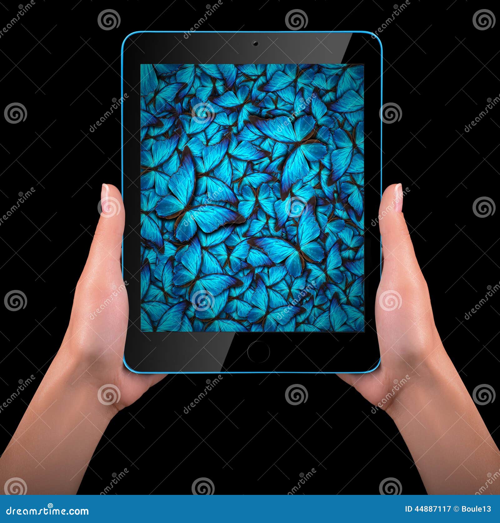 Butterfly Flying Out from Tablet Computer Stock Image - Image of ...