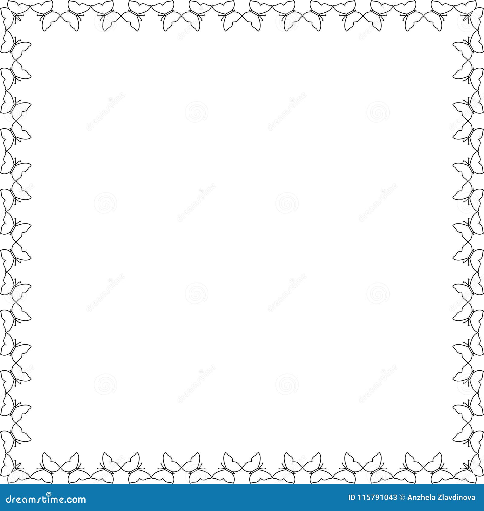 Butterfly. Frame, Border for the Design of Postcards or Web Page Stock ...