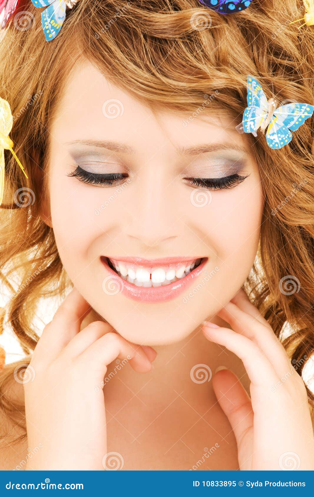 Butterfly girl stock image. Image of harmony, adorable - 10833895