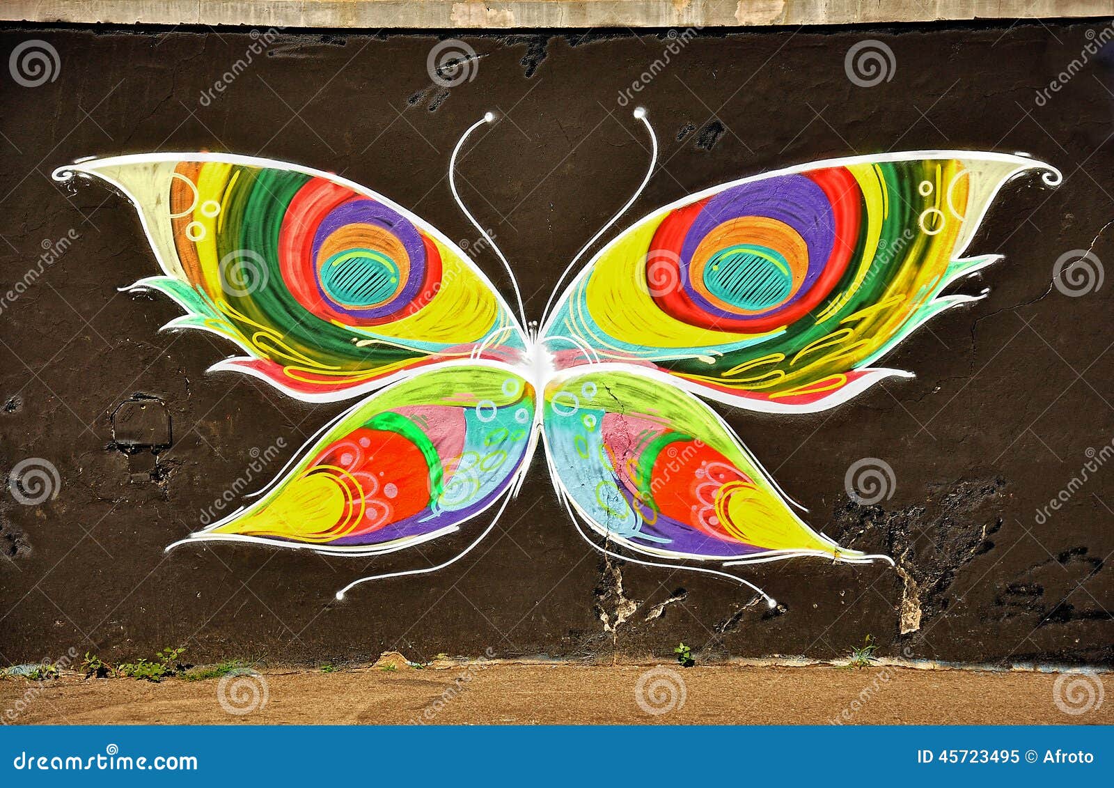 Butterfly Graffiti In The City Editorial Photo | CartoonDealer.com ...