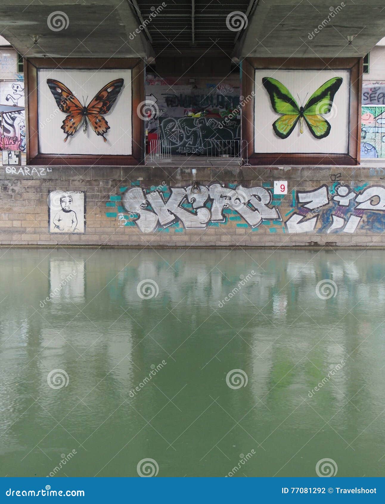 Butterfly Graffiti editorial photography. Image of urban - 77081292