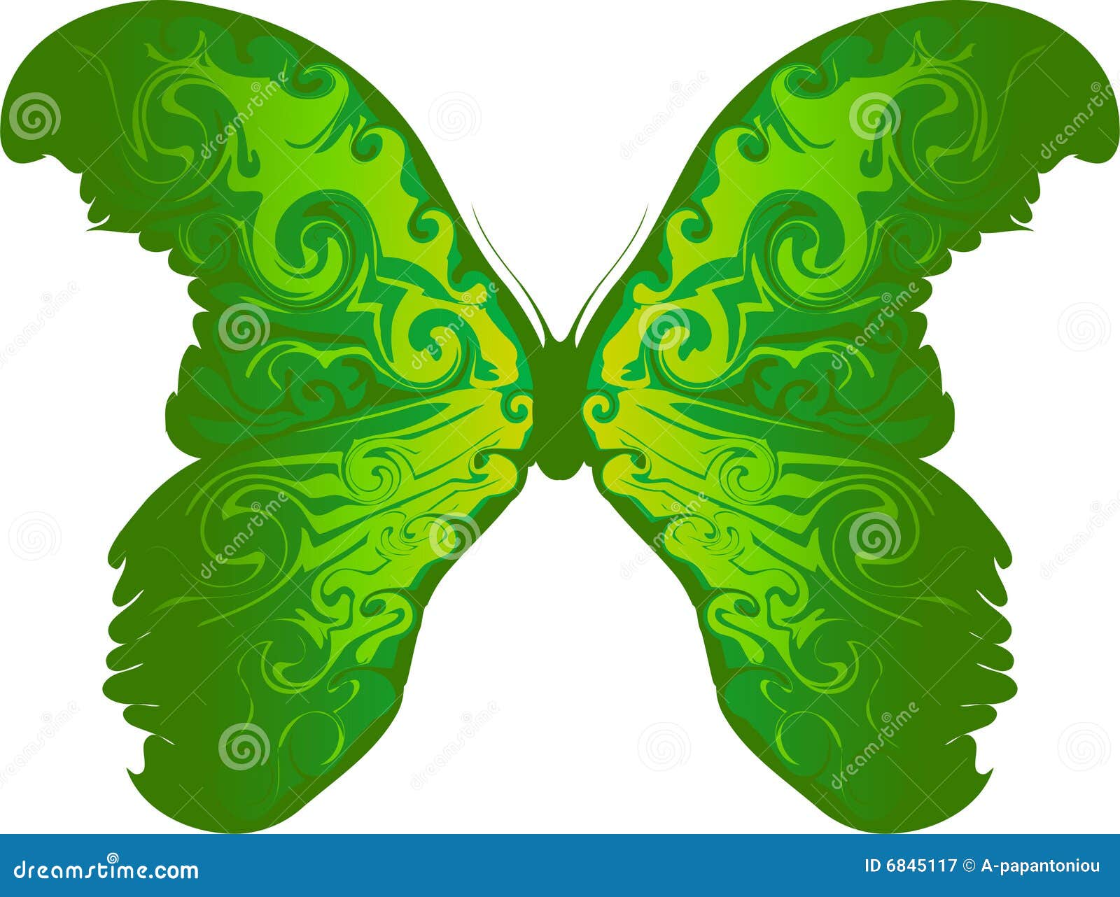 Butterfly Green stock vector. Illustration of spirit, vector - 6845117