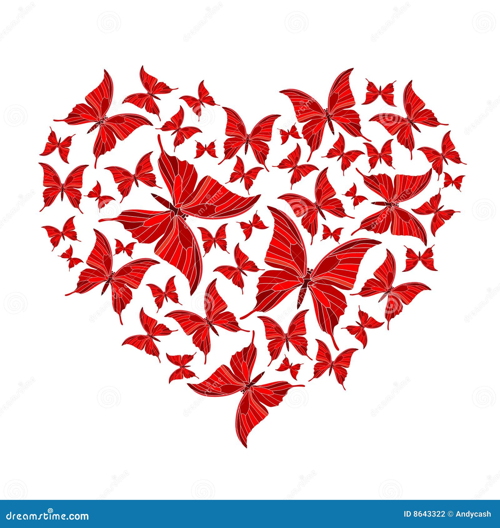 Butterfly Heart Cartoon Vector | CartoonDealer.com #19166725