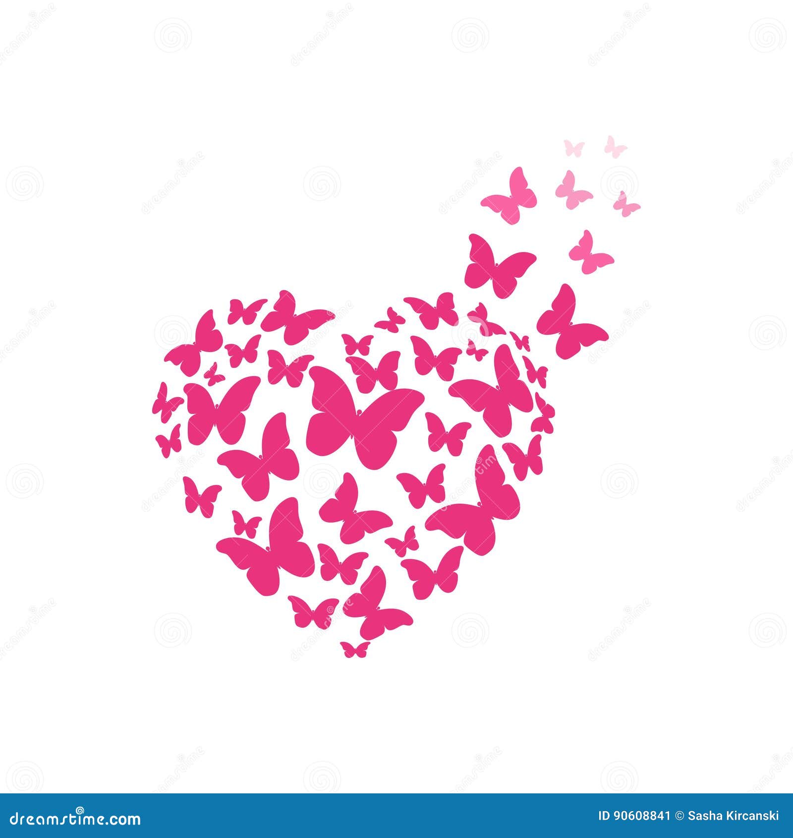 Butterfly heart stock vector. Illustration of decorative - 90608841