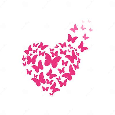Butterfly heart stock vector. Illustration of decorative - 90608841