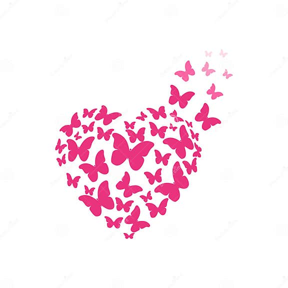 Butterfly heart stock vector. Illustration of decorative - 90608841
