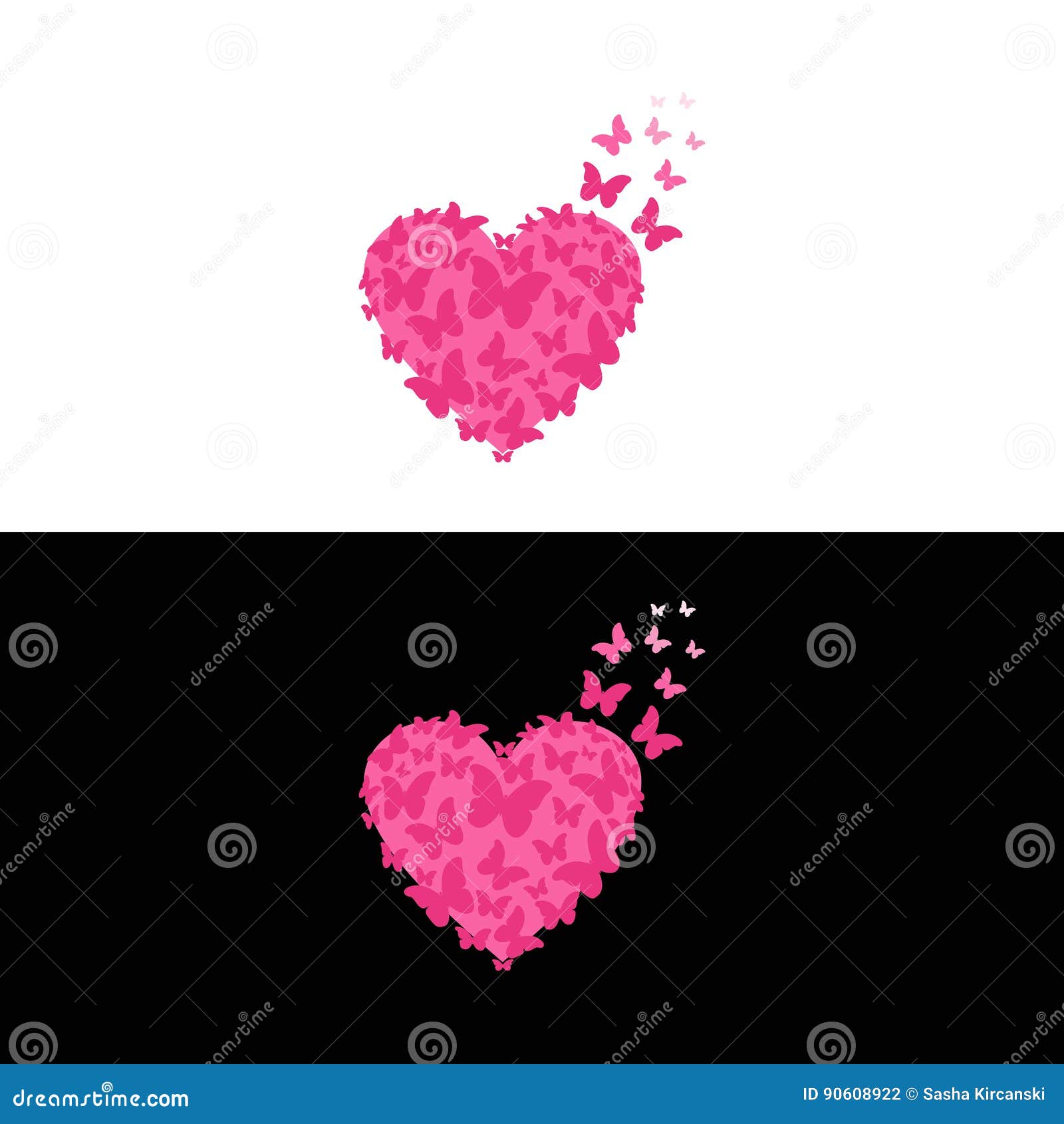 Butterfly heart stock vector. Illustration of beautiful - 90608922