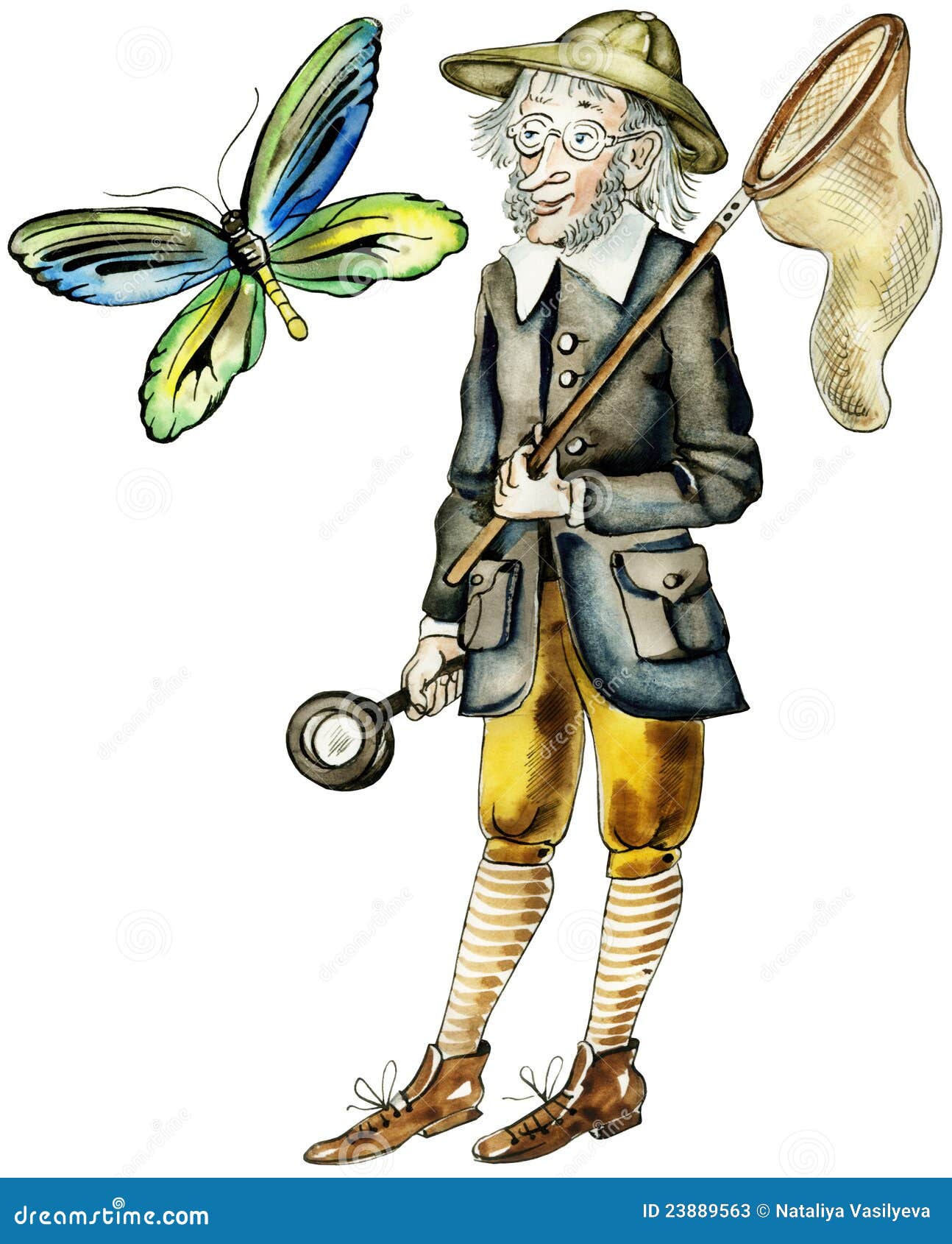 Butterfly hunter stock illustration. Illustration of male - 23889563