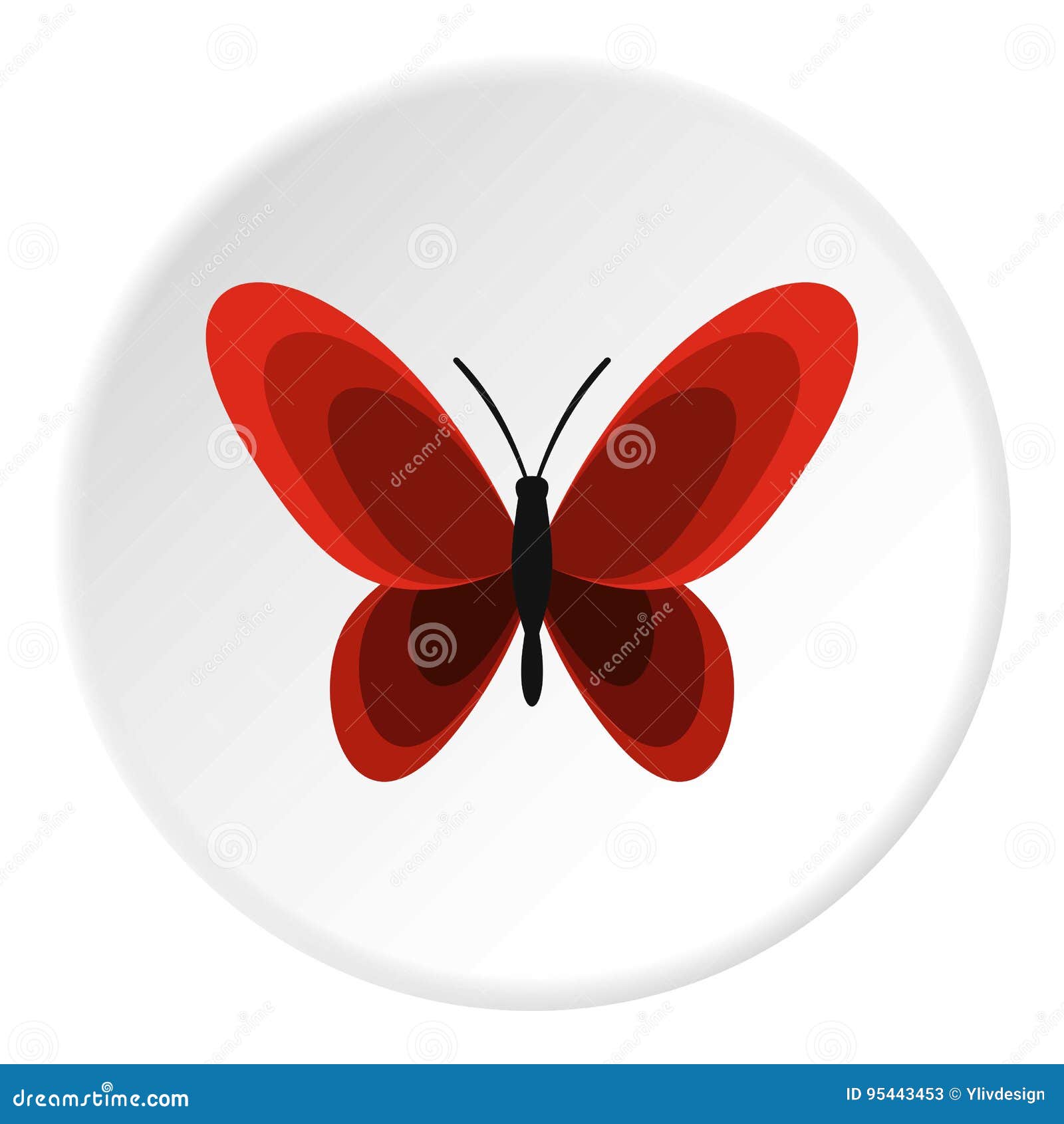 Butterfly icon circle stock vector. Illustration of light - 95443453