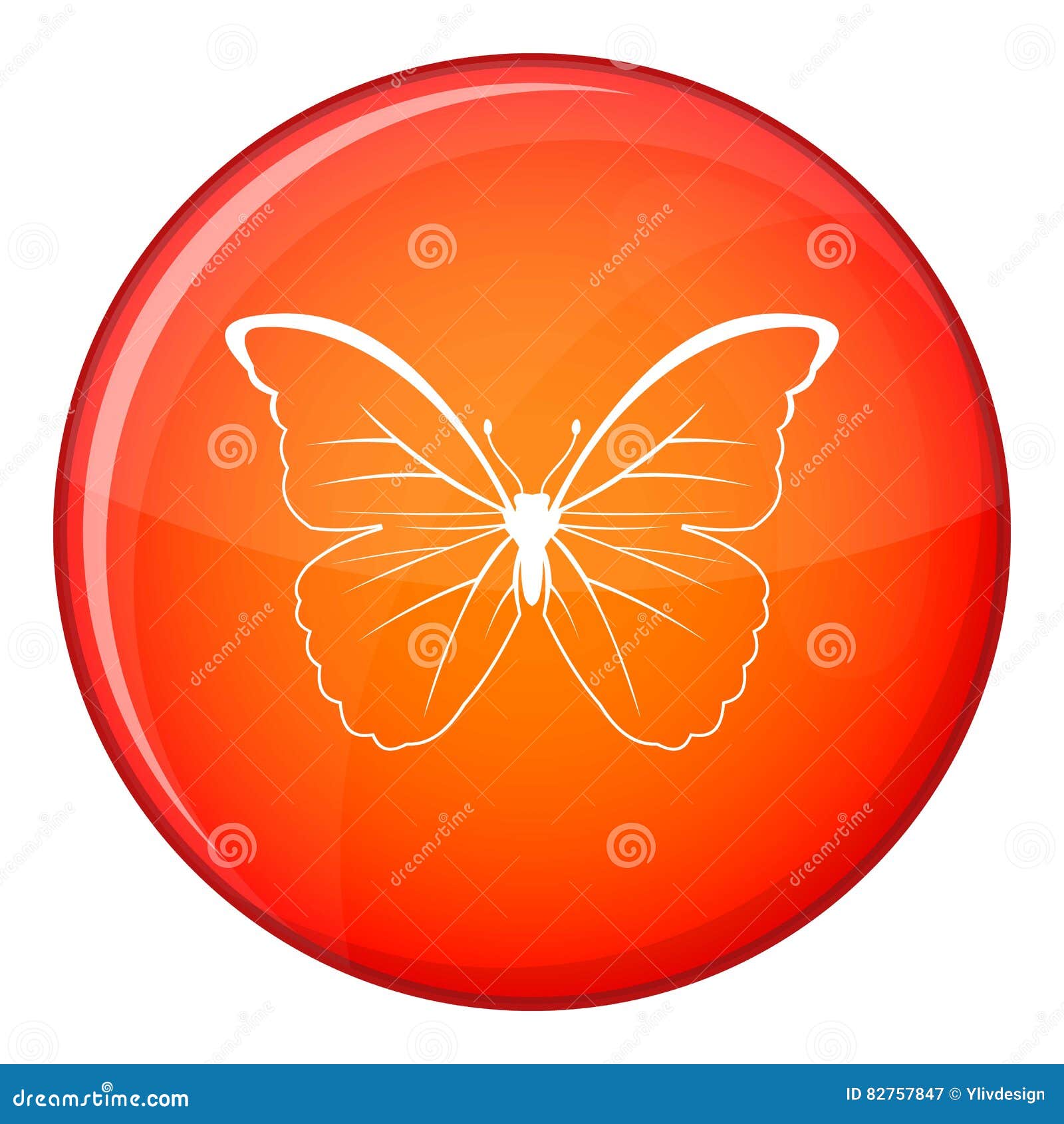 Butterfly icon, flat style stock vector. Illustration of summer - 82757847