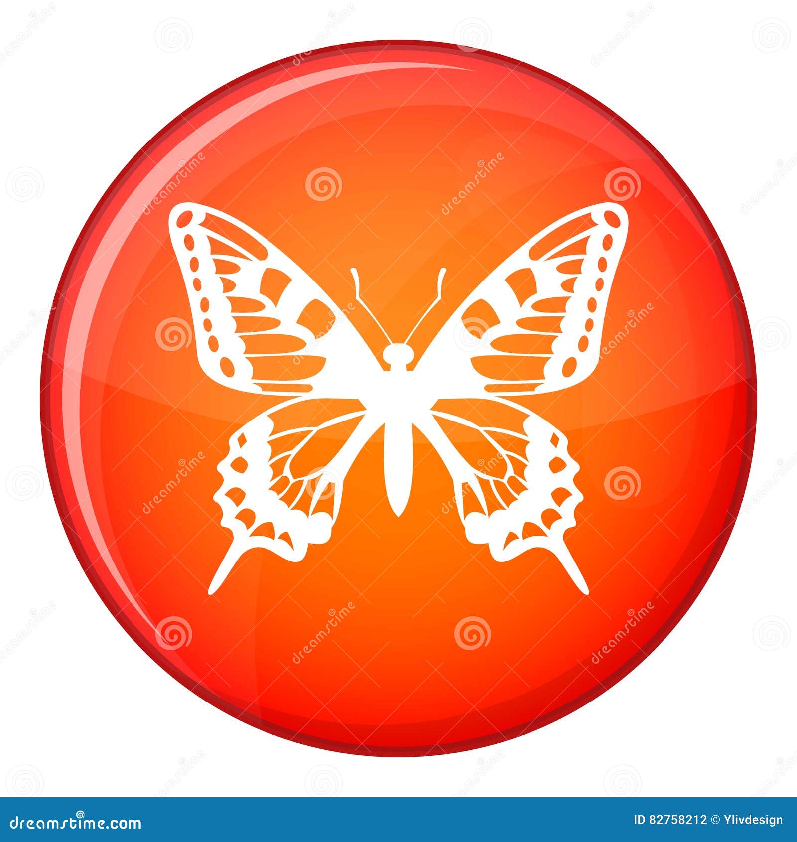 Butterfly icon, flat style stock vector. Illustration of beauty - 82758212