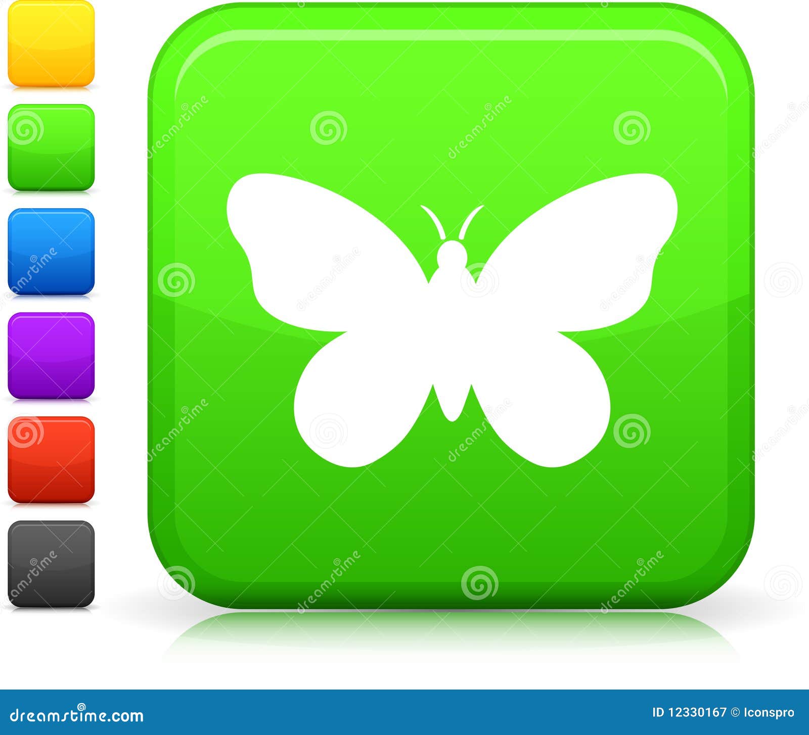Butterfly Icon on Square Internet Button Stock Illustration ...
