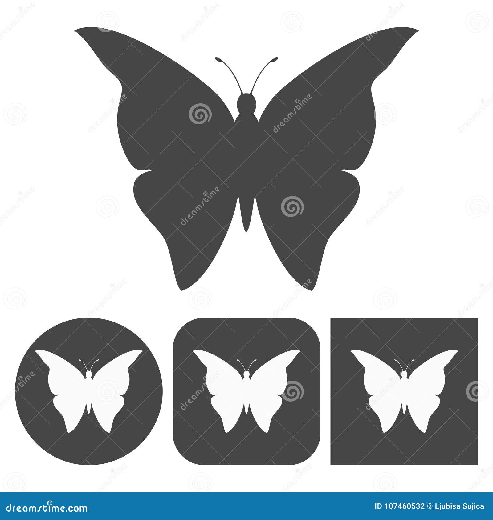 Butterfly Icon - Vector Icons Set Stock Vector - Illustration of ...