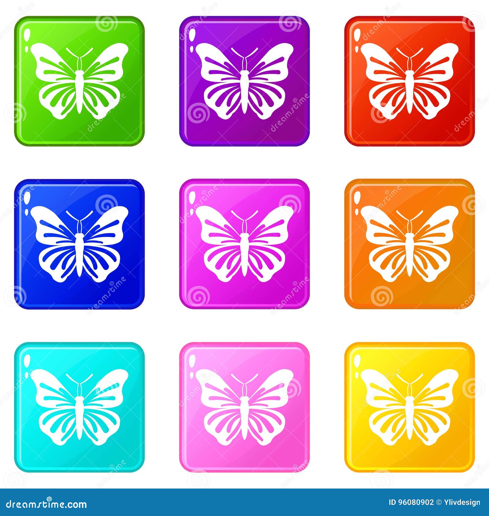 Butterfly icons 9 set stock vector. Illustration of celebration - 96080902
