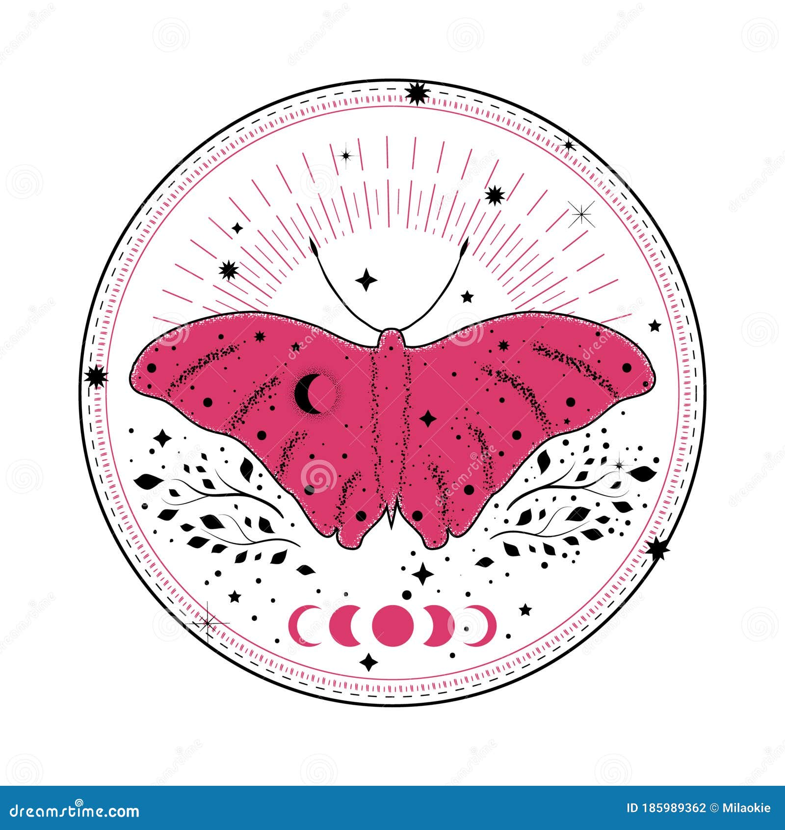 Butterfly Illustration in Double Exposure Style. Boho Illustration ...