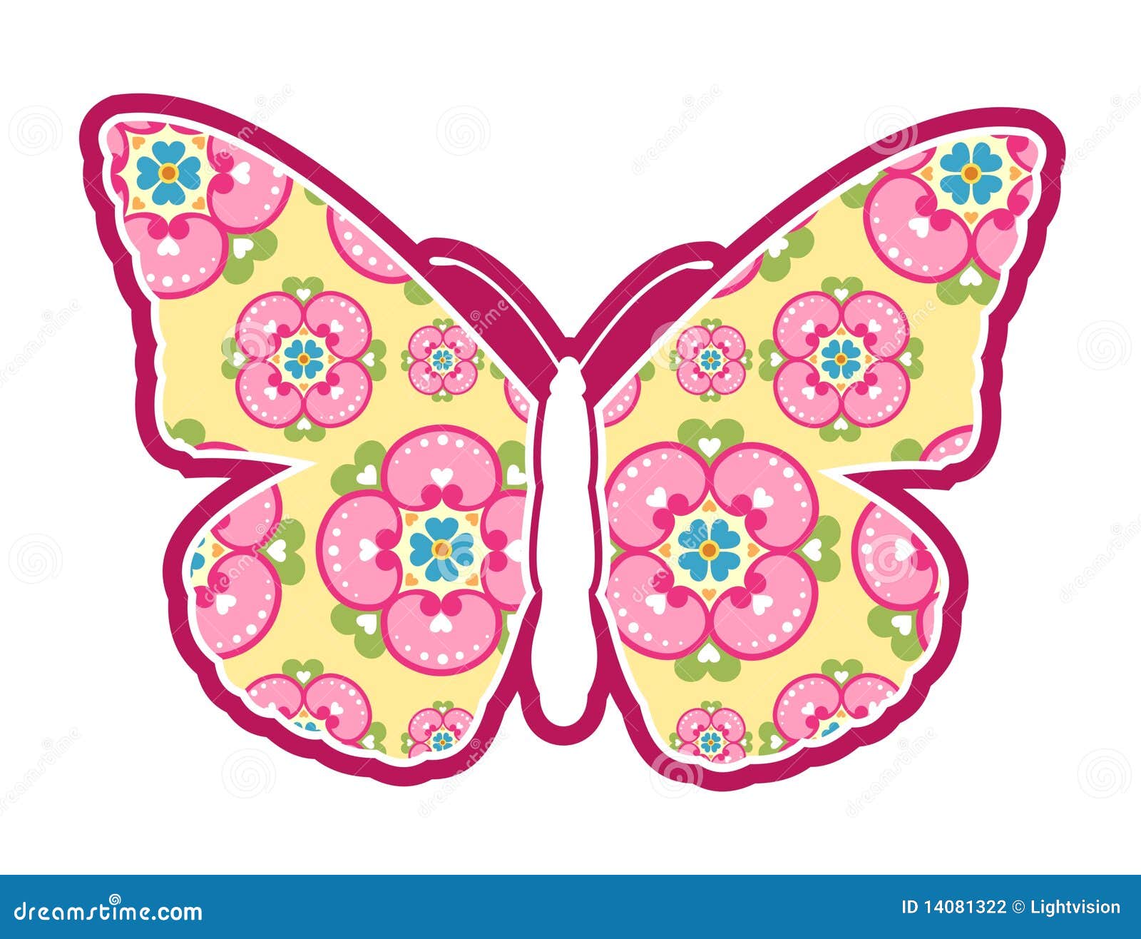 Butterfly Illustration with Flower Wings Stock Vector - Illustration of ...