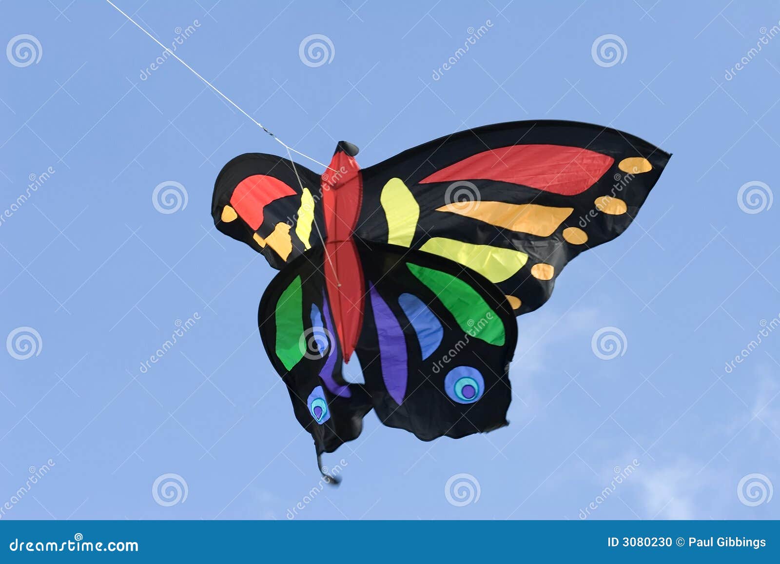 Butterfly kite stock photo. Image of colorful, wind, pastime - 3080230