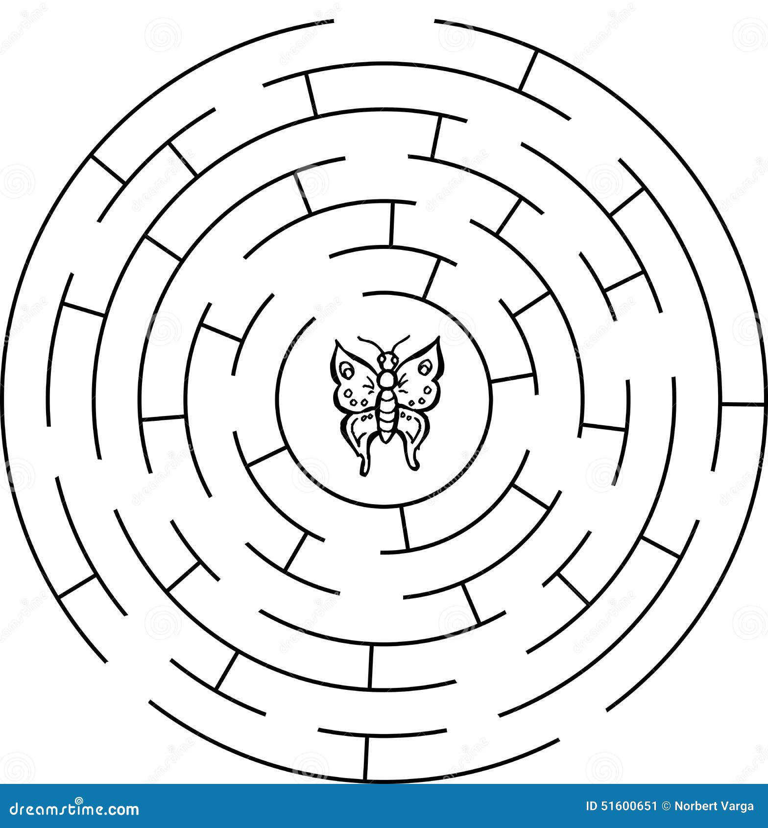 Butterfly Labyrinth, Maze. Stock Vector - Image: 51600651
