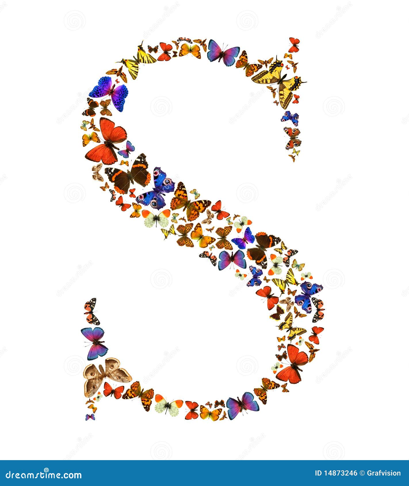 Butterfly letter stock photo. Image of colored, animal - 14873246