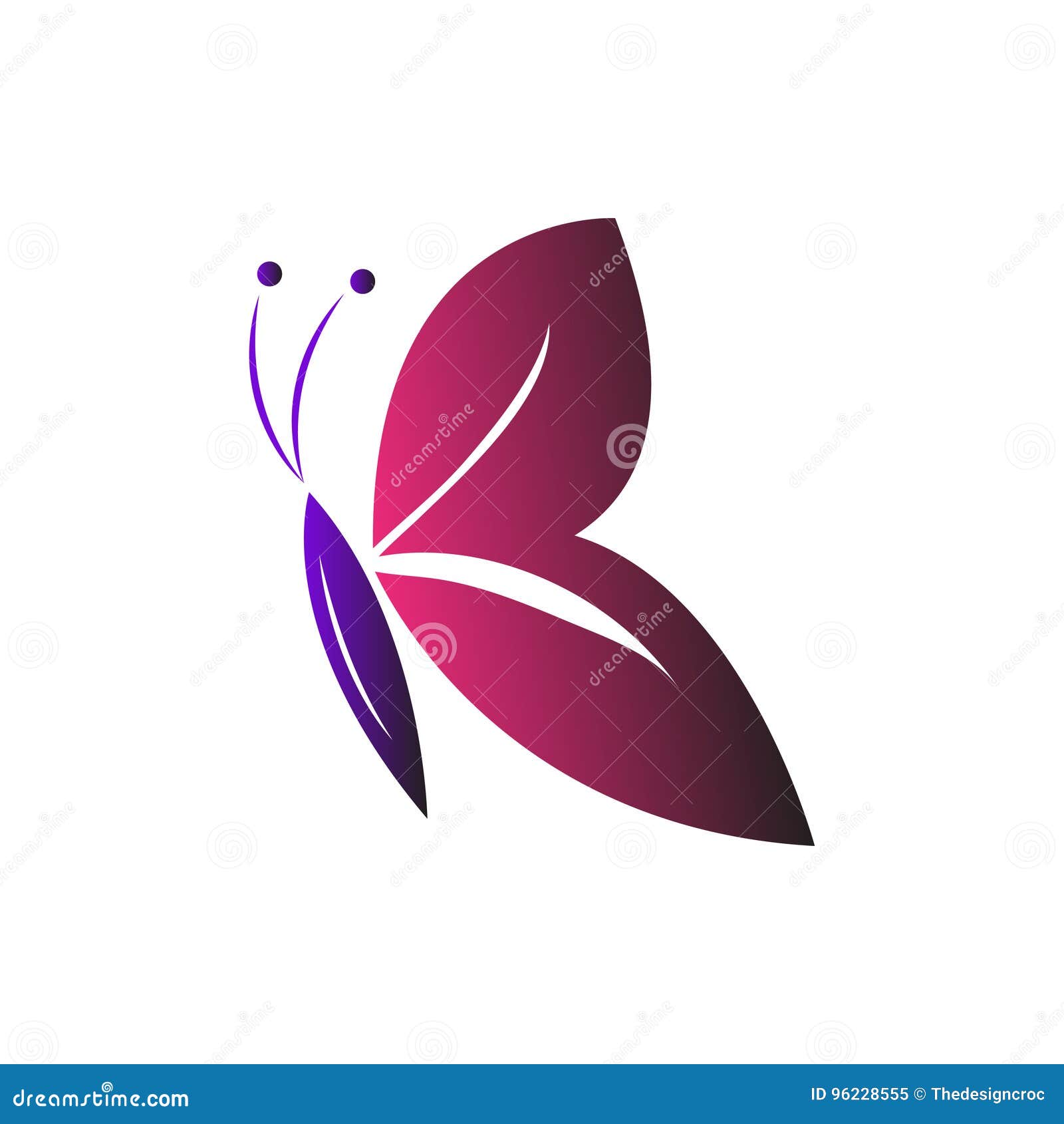 Butterfly Logo Symbol Purple Pink Stock Vector - Illustration of ...