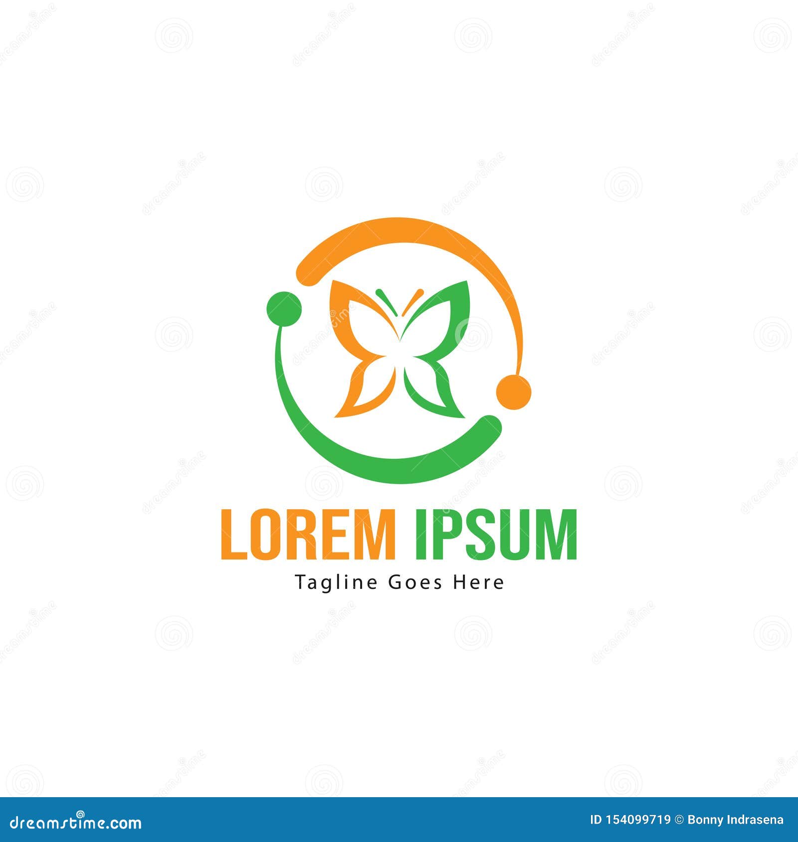 Butterfly Logo Template Design. Butterfly Logo with Modern Frame Stock ...