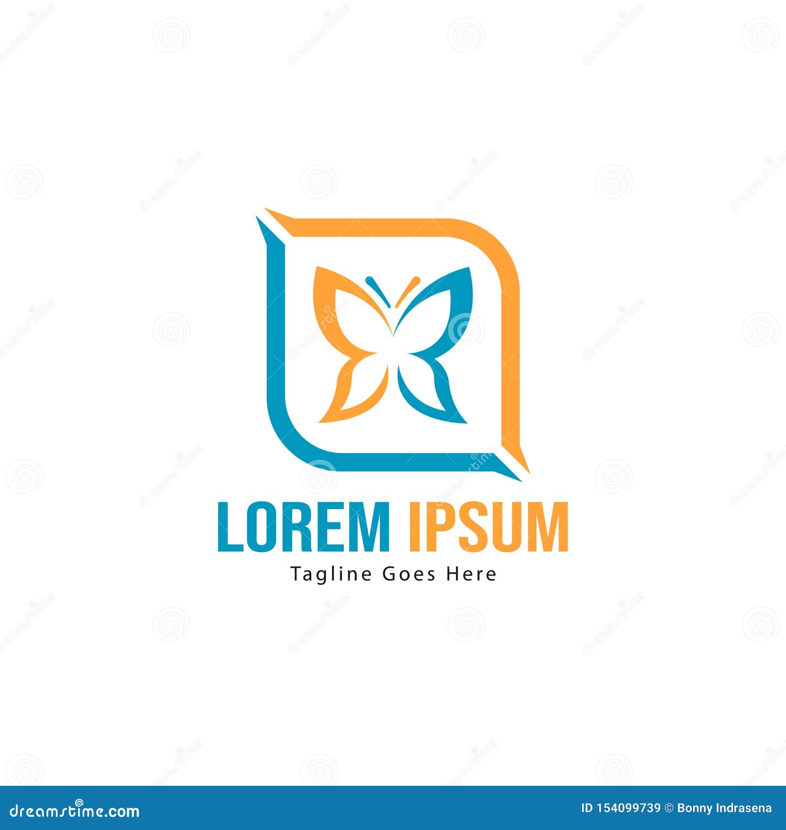 Butterfly Logo Template Design. Butterfly Logo with Modern Frame Stock ...