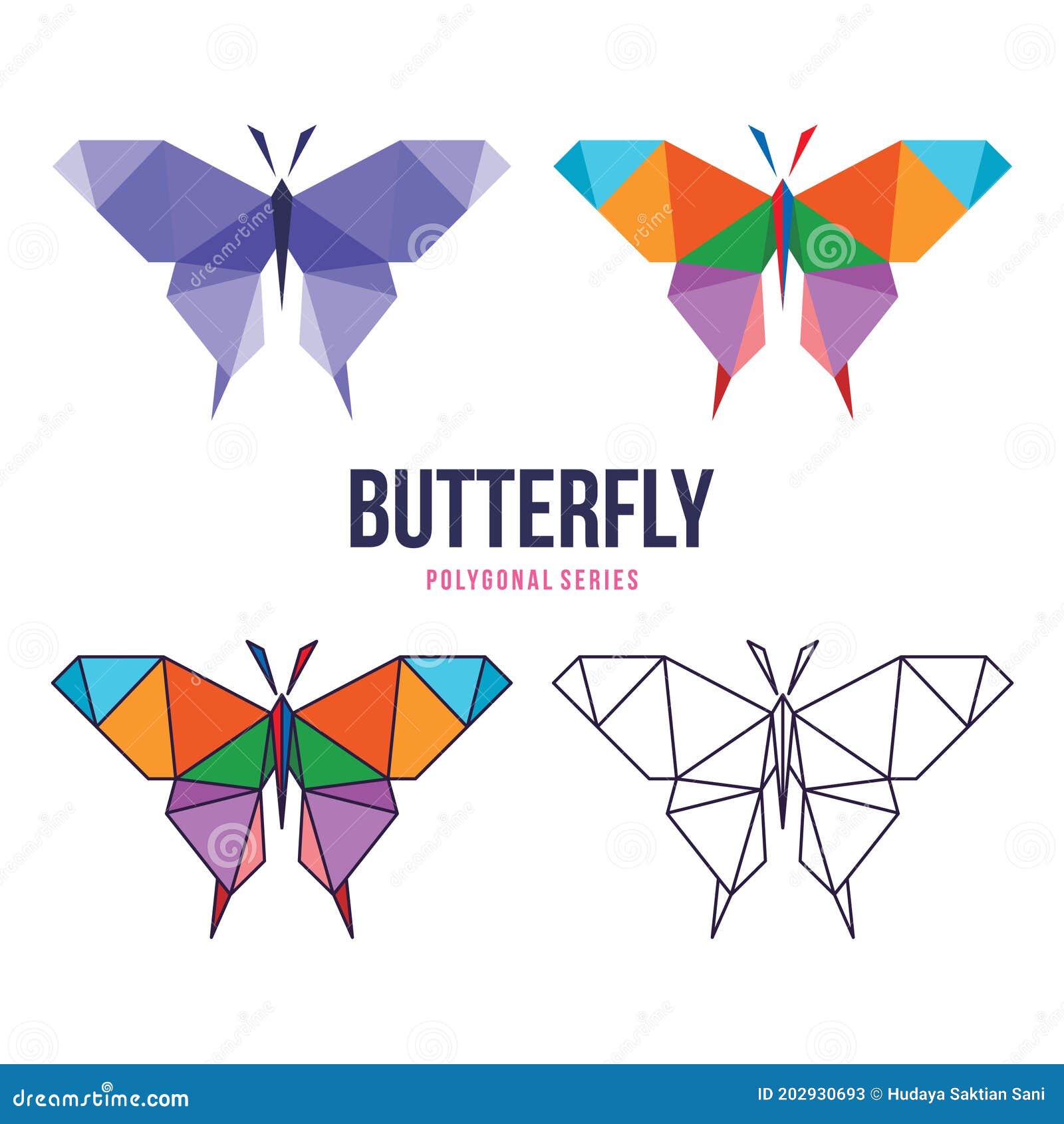 Butterfly low poly design stock vector. Illustration of facet - 202930693