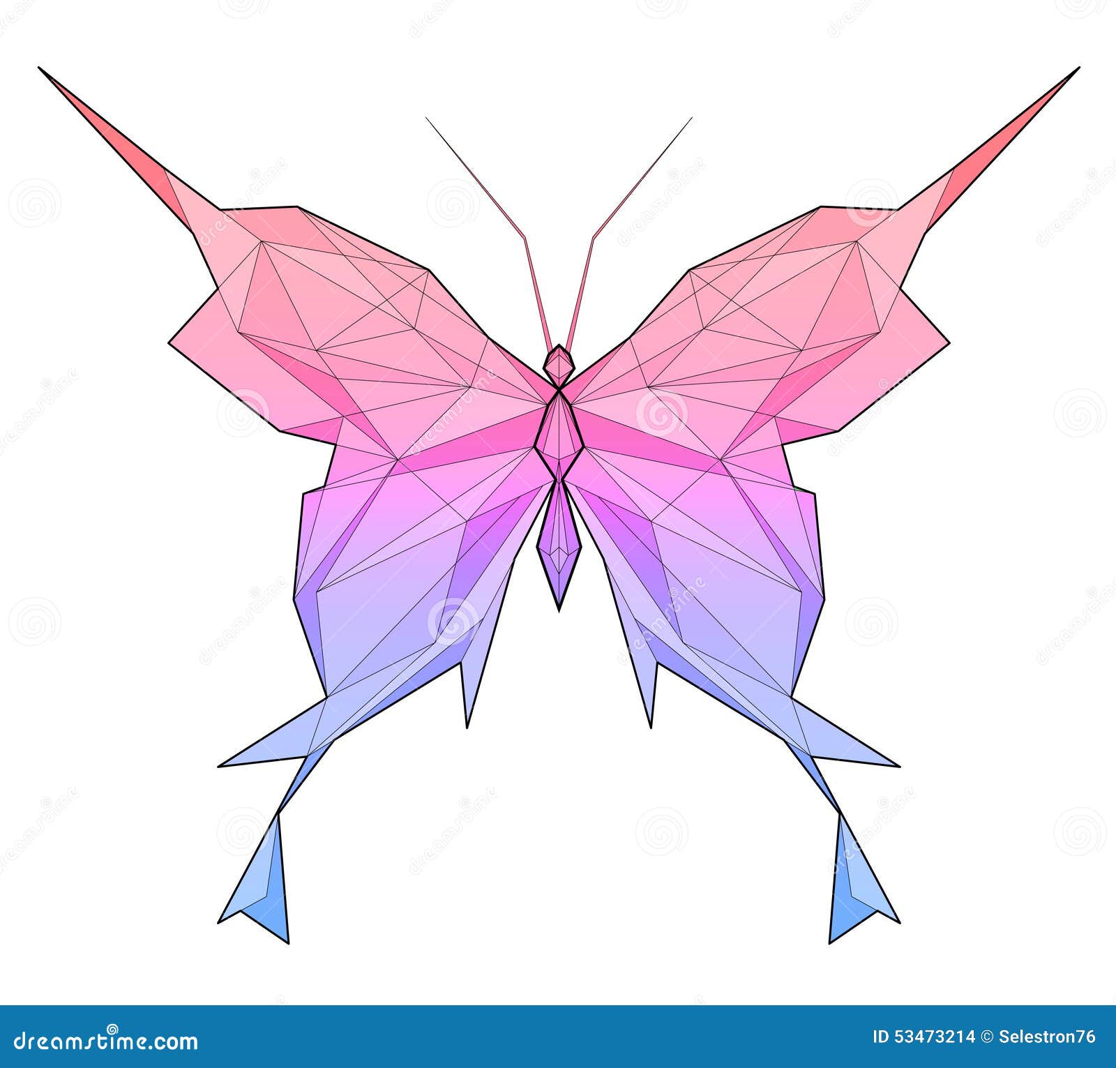 Butterfly stock vector. Illustration of geometric, isolated - 53473214