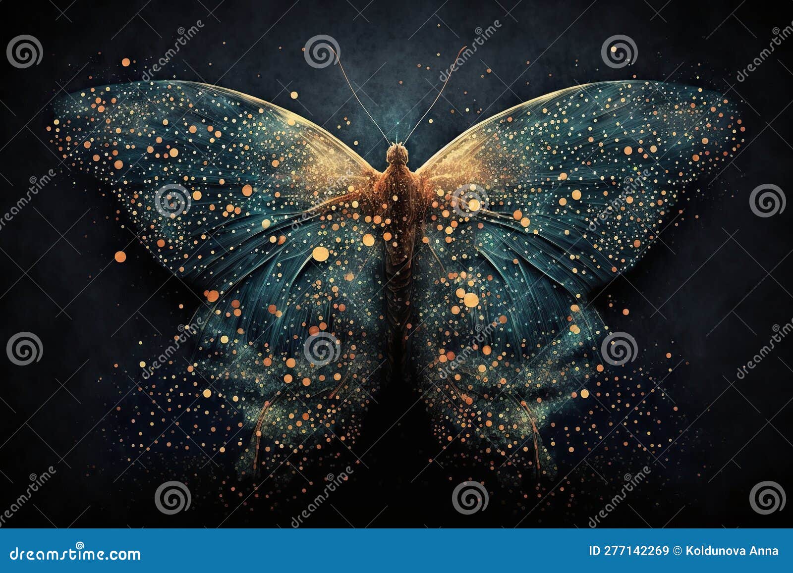 Butterfly Made of Constellations, Created with Generative AI Technology ...