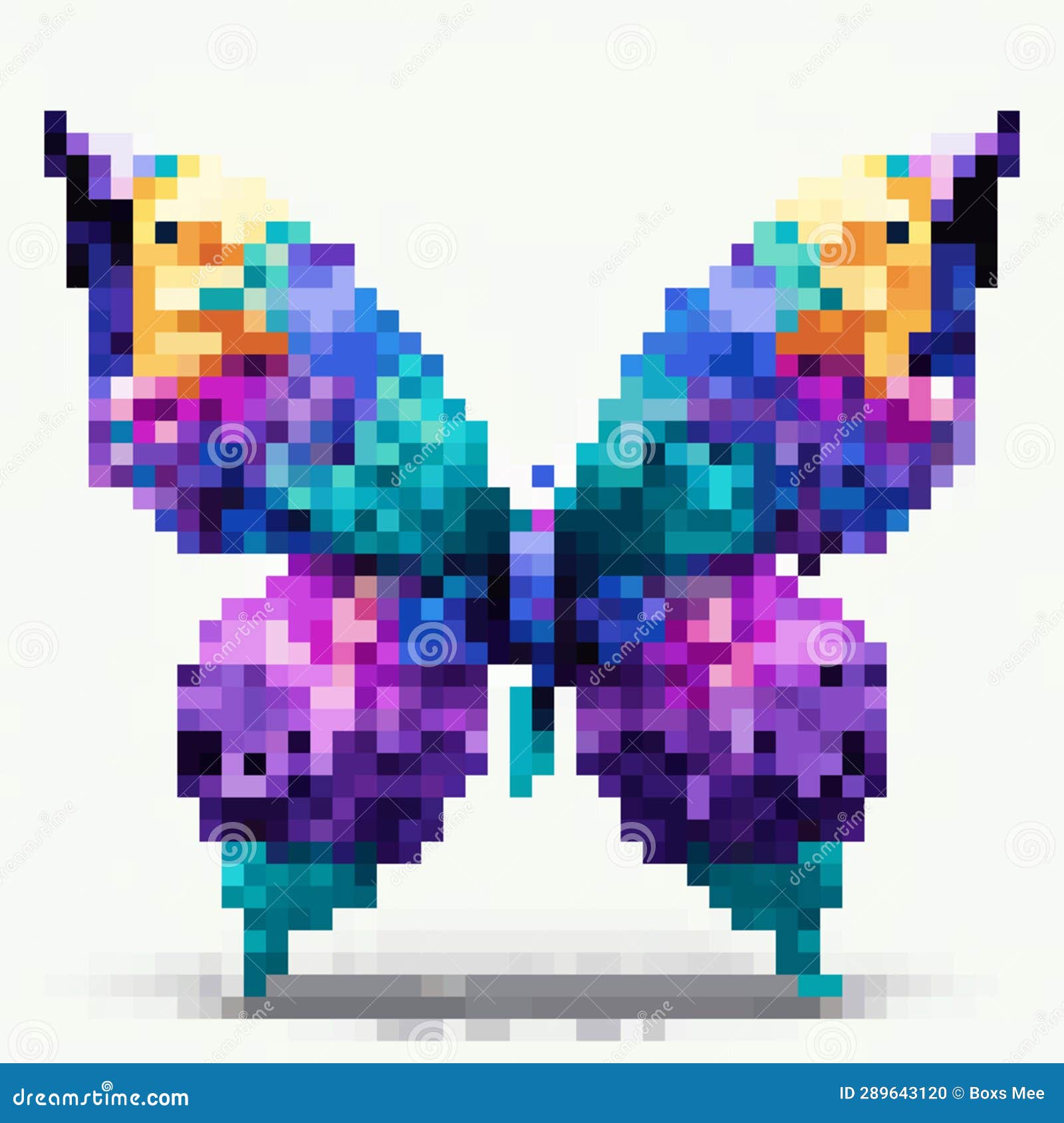 Butterfly Made of Pixelated Pixels. 8 Bit Style Vector Illustration ...