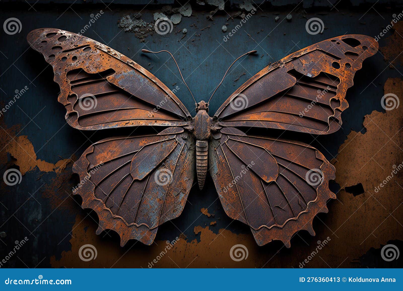 Butterfly Made of Rust, Created with Generative AI Technology Stock ...