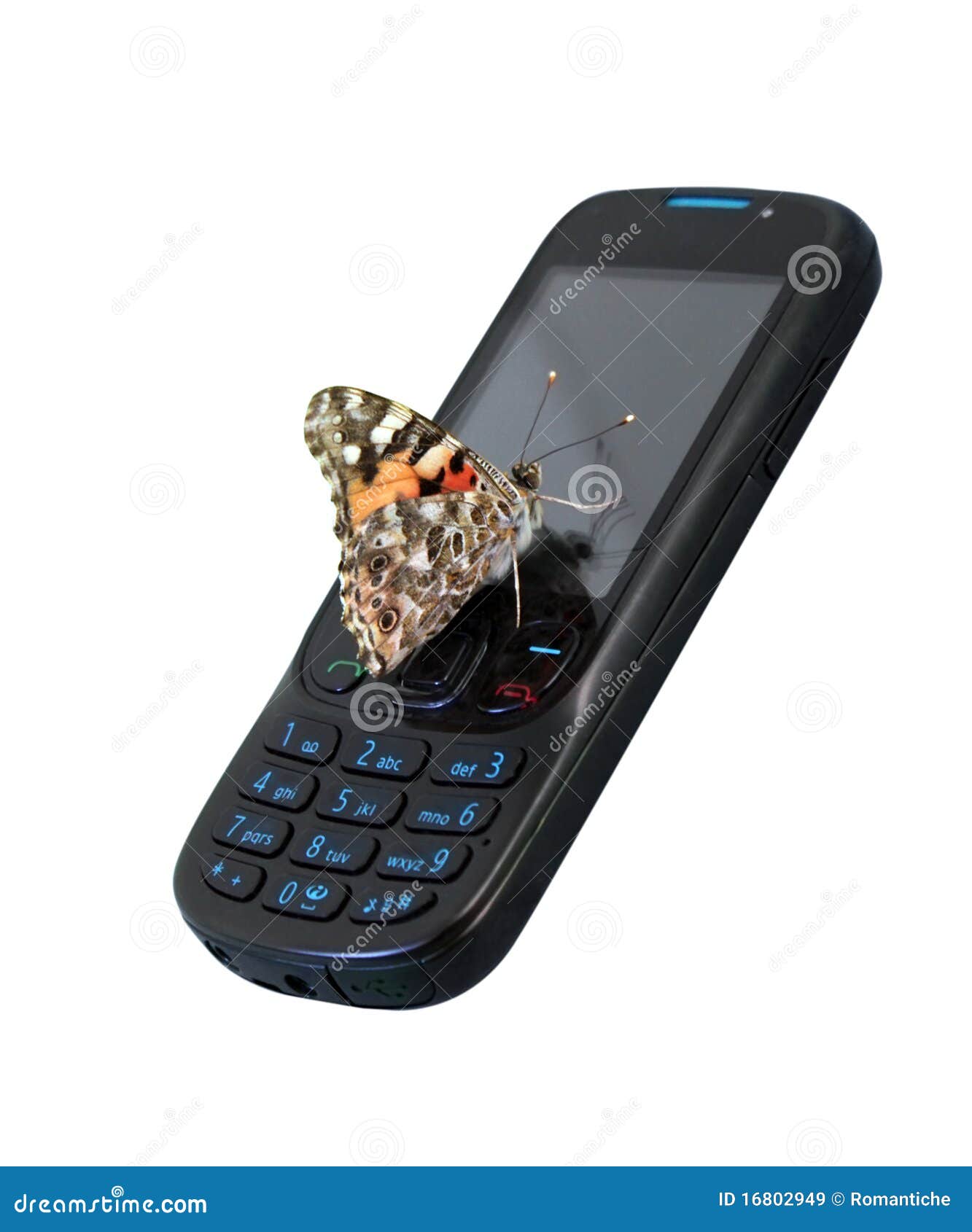 Butterfly on mobile stock image. Image of keys, mobile - 16802949