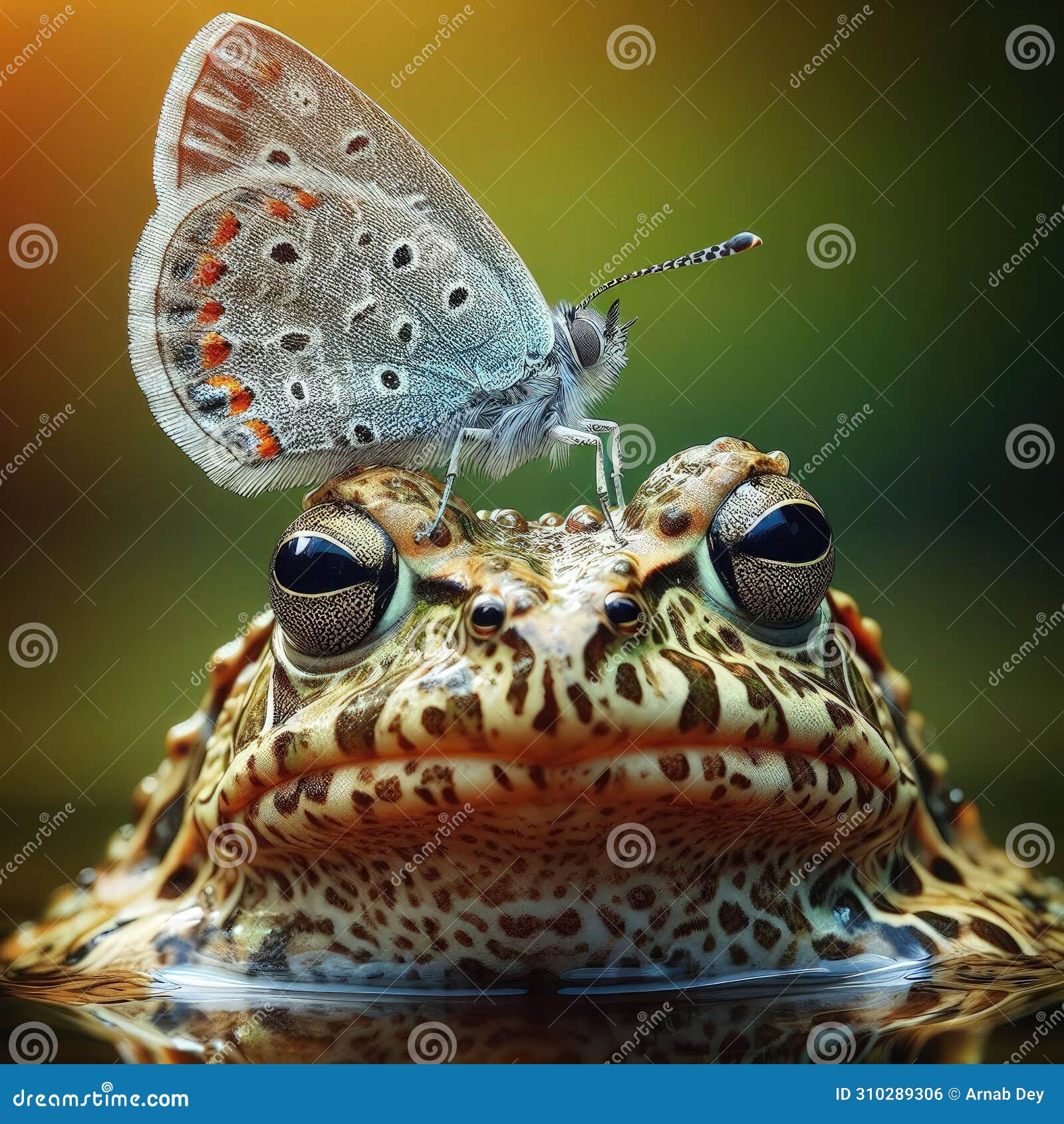 Butterfly on a Monster Frog Stock Photo - Image of animal, wing: 310289306